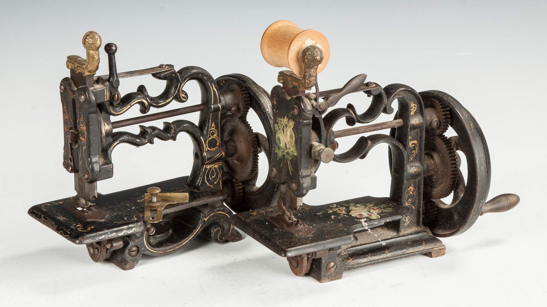 Two New England Type Hand Operated Cast Iron Sewing Machines | Cottone ...