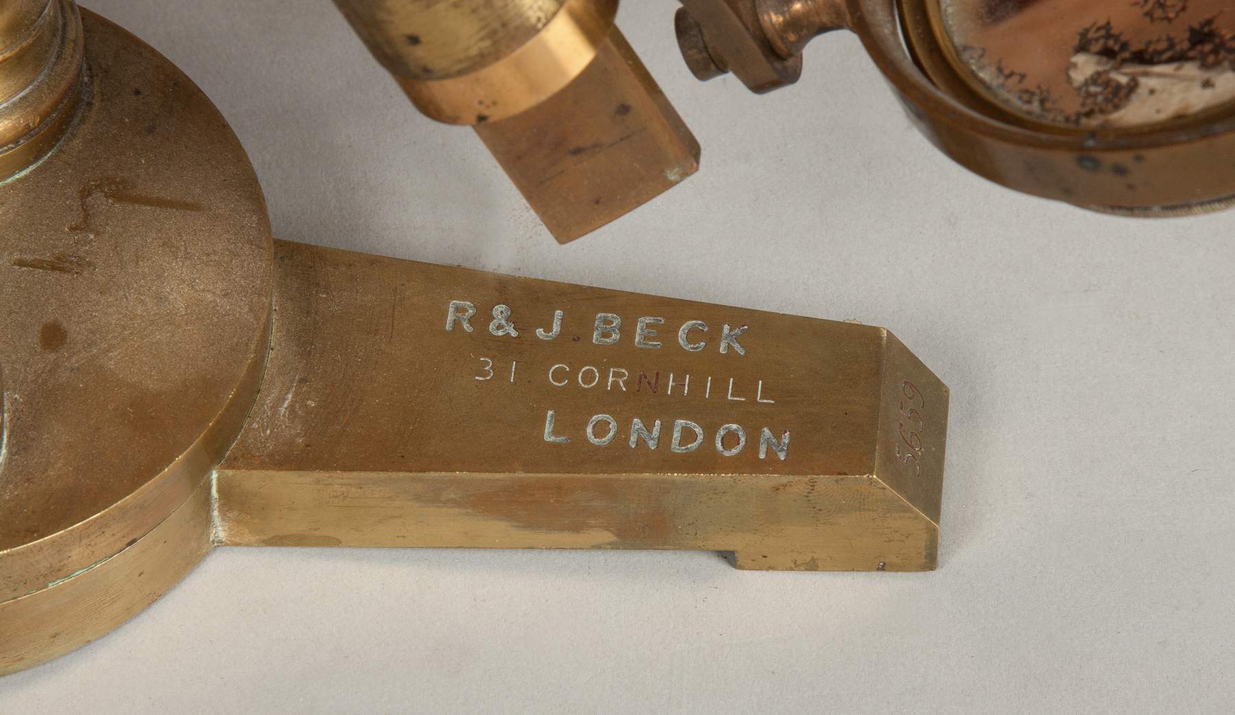 RJ Beck Brass Microscope & Case | Cottone Auctions