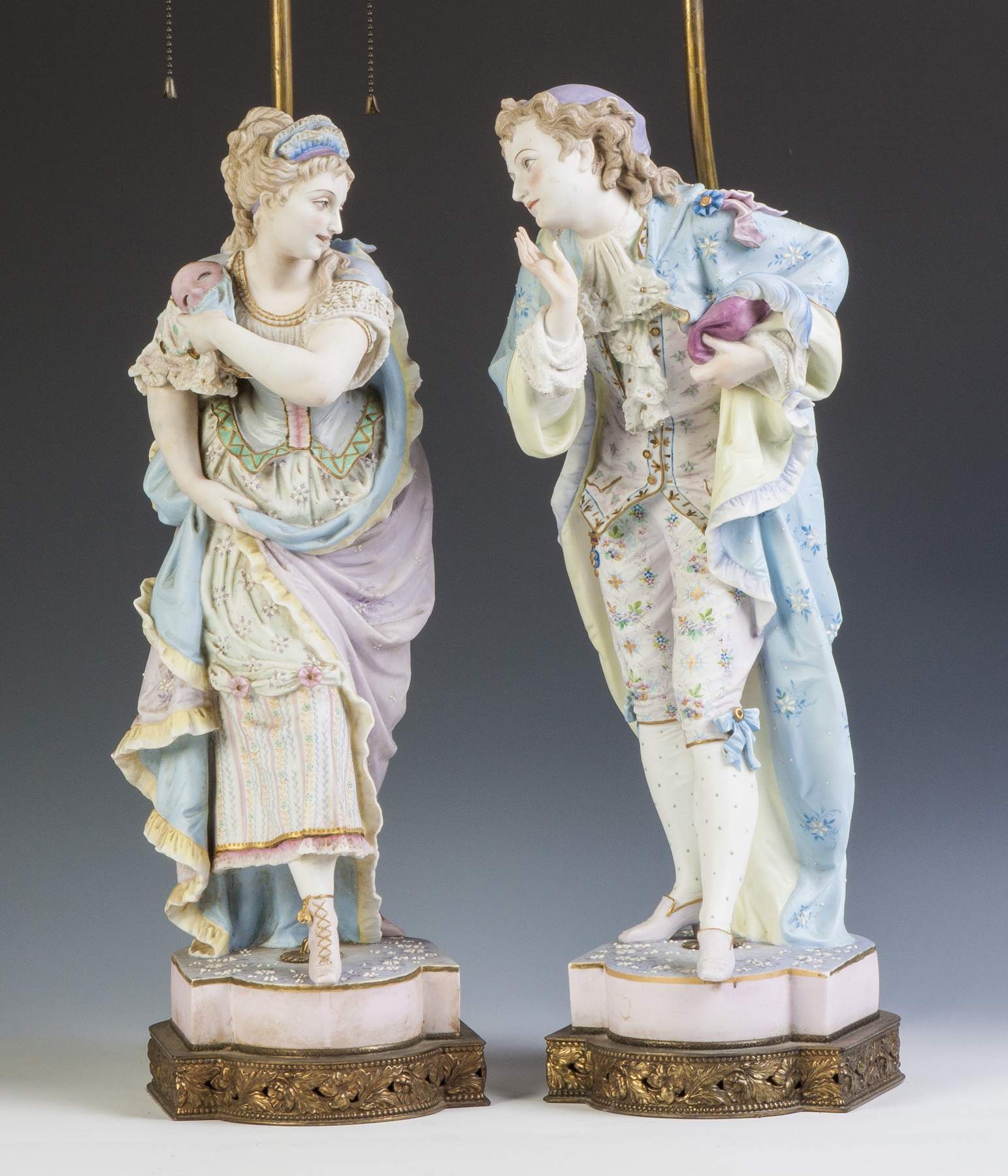 Hand Painted Bisque Masquerade Figures | Cottone Auctions