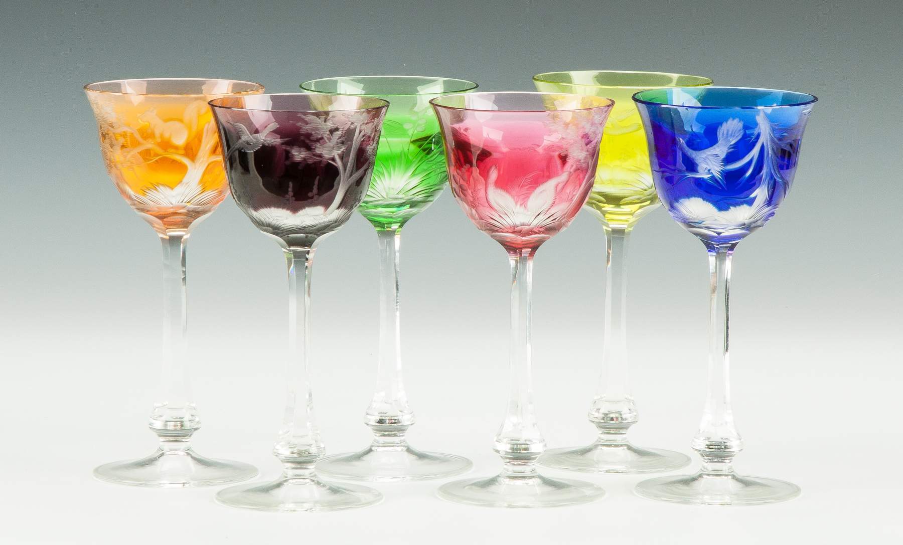 Overlay & Engraved Goblets | Cottone Auctions