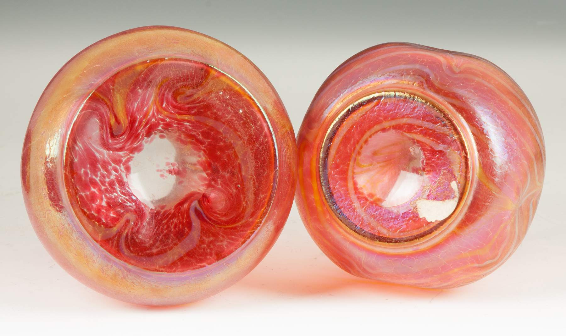 Two Loetz Decorated Red Vases | Cottone Auctions