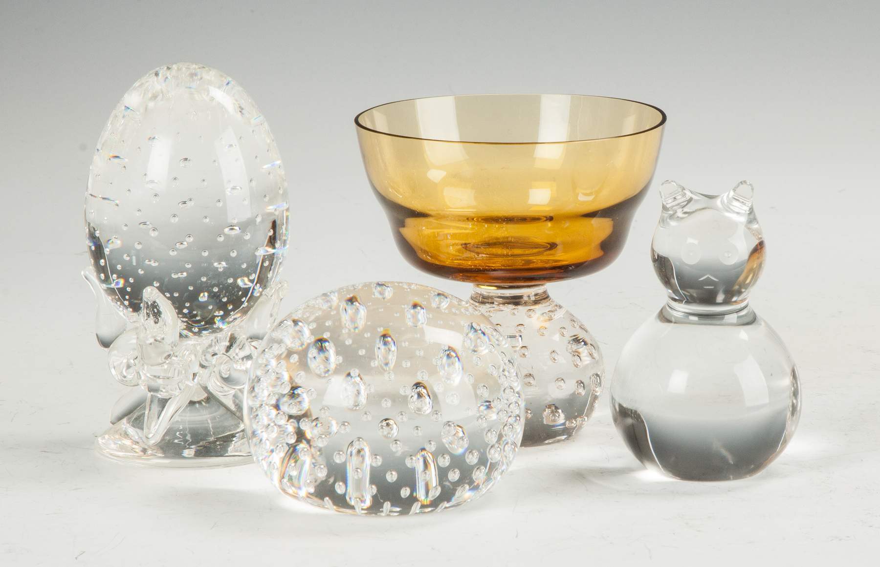 Steuben Paperweights, Glass Sherbet & Baccarat Cat | Cottone Auctions
