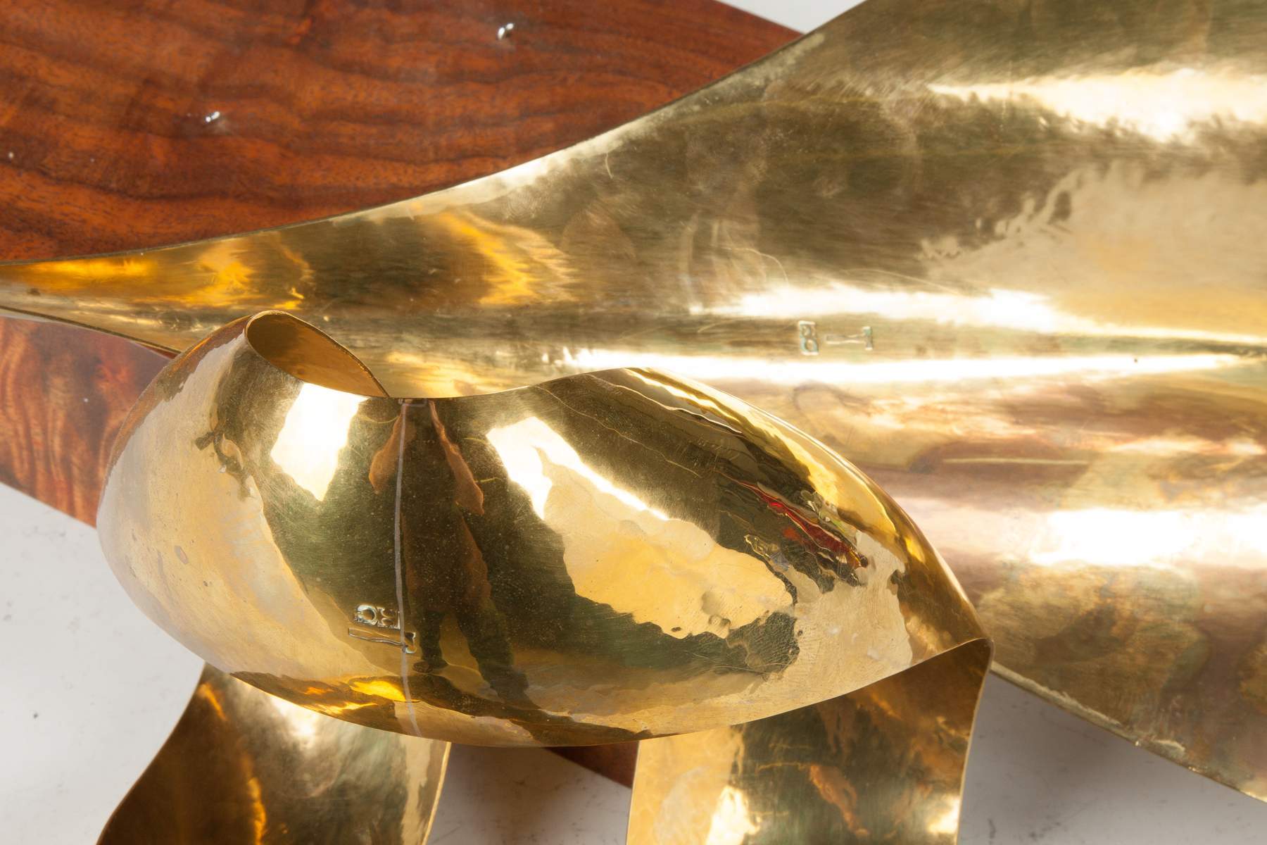 Two Hans Christensen Hammered Brass Modern Sculptures | Cottone Auctions