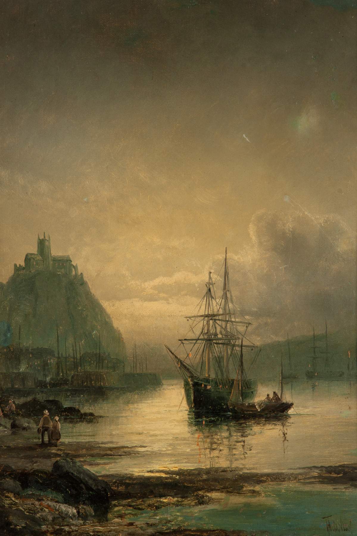 Joseph Hanlon (British, Active 19th century) Harbor Scene | Cottone ...