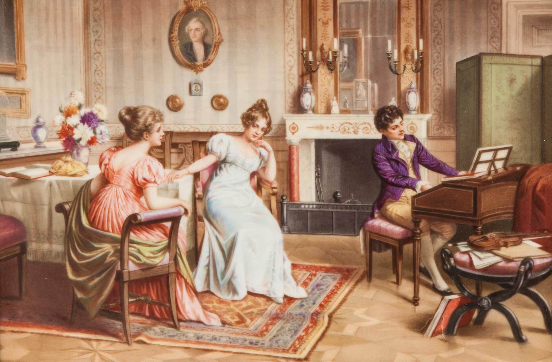 KPM Plaque of a Parlor Scene | Cottone Auctions