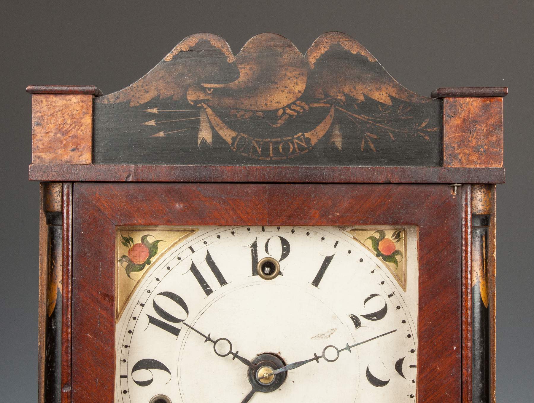 Miniature Silas Hoadley Stenciled Column & Splat Shelf Clock | Cottone ...