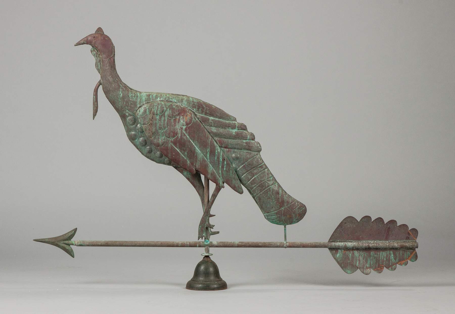 Unusual Hollow Body Copper Turkey Weathervane | Cottone Auctions