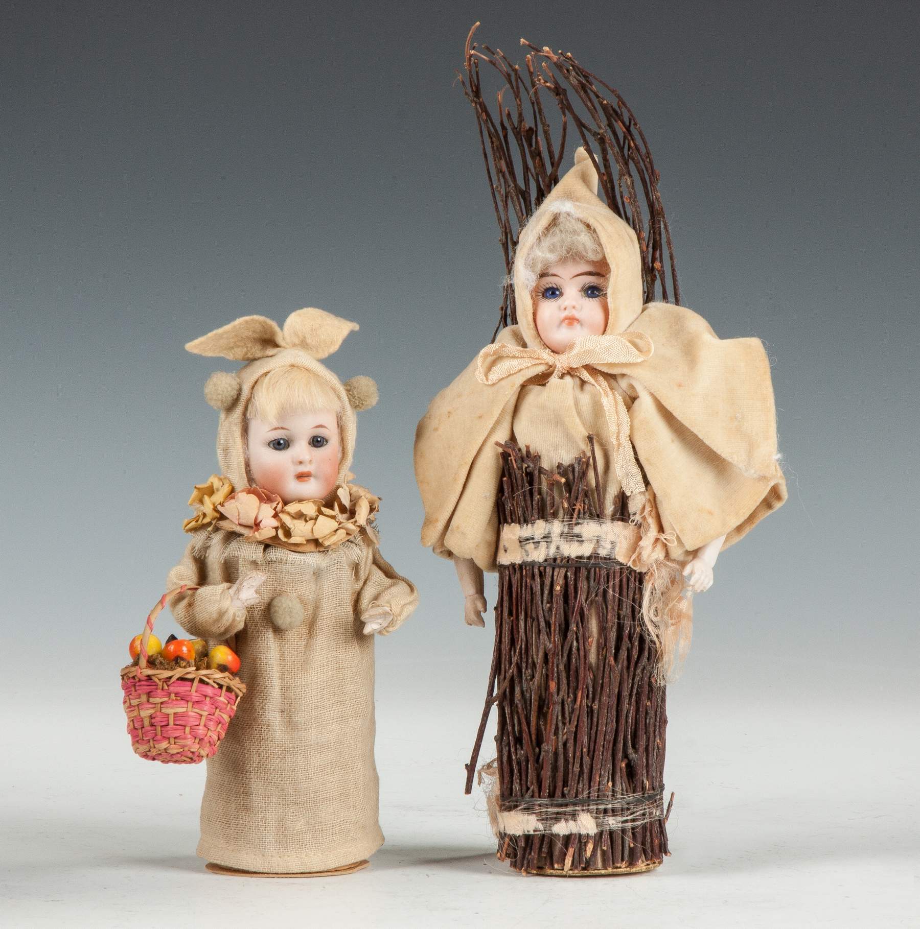 German Bisque Candy Container Dolls | Cottone Auctions