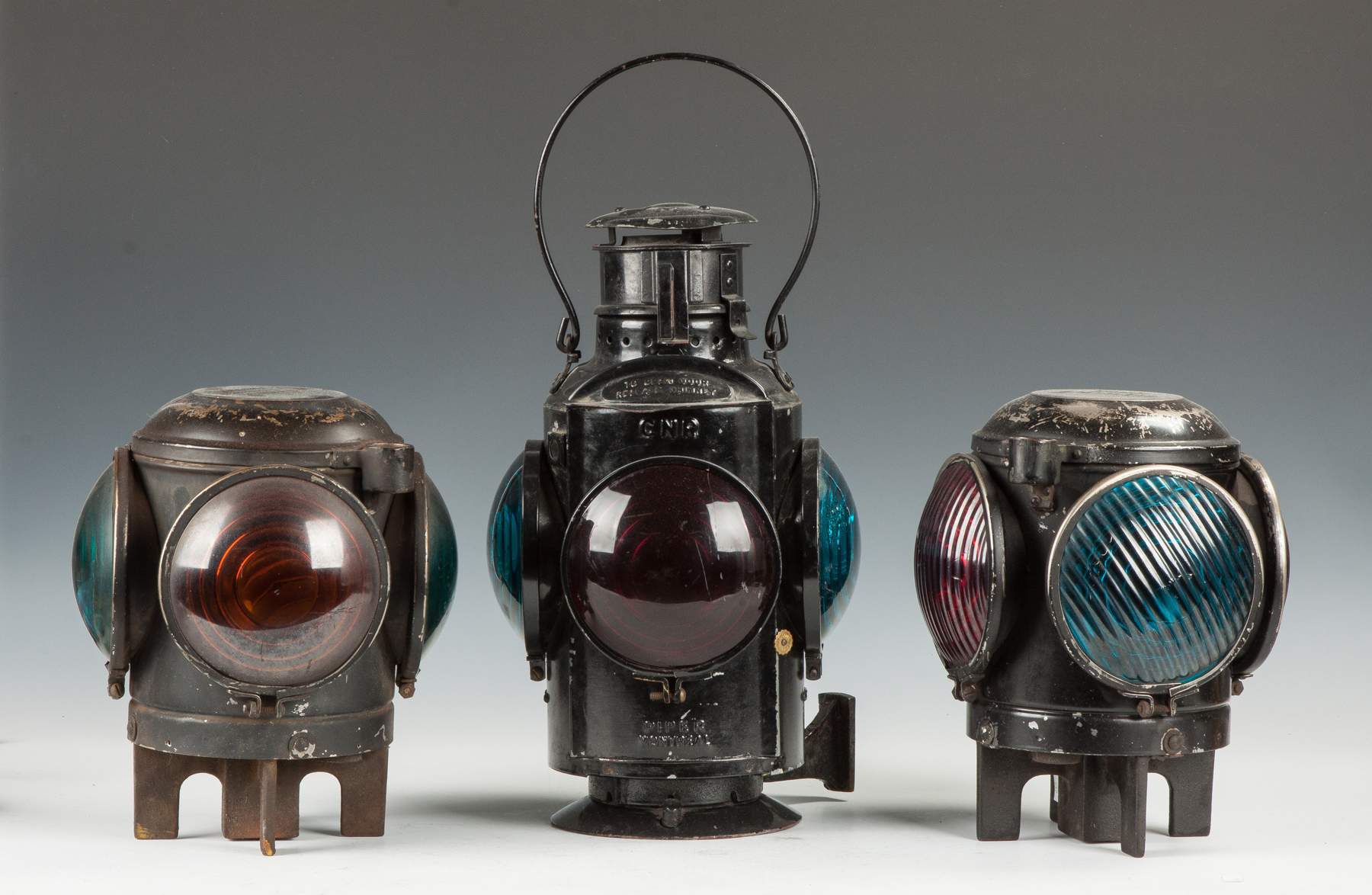 Three Vintage Railroad Lanterns | Cottone Auctions