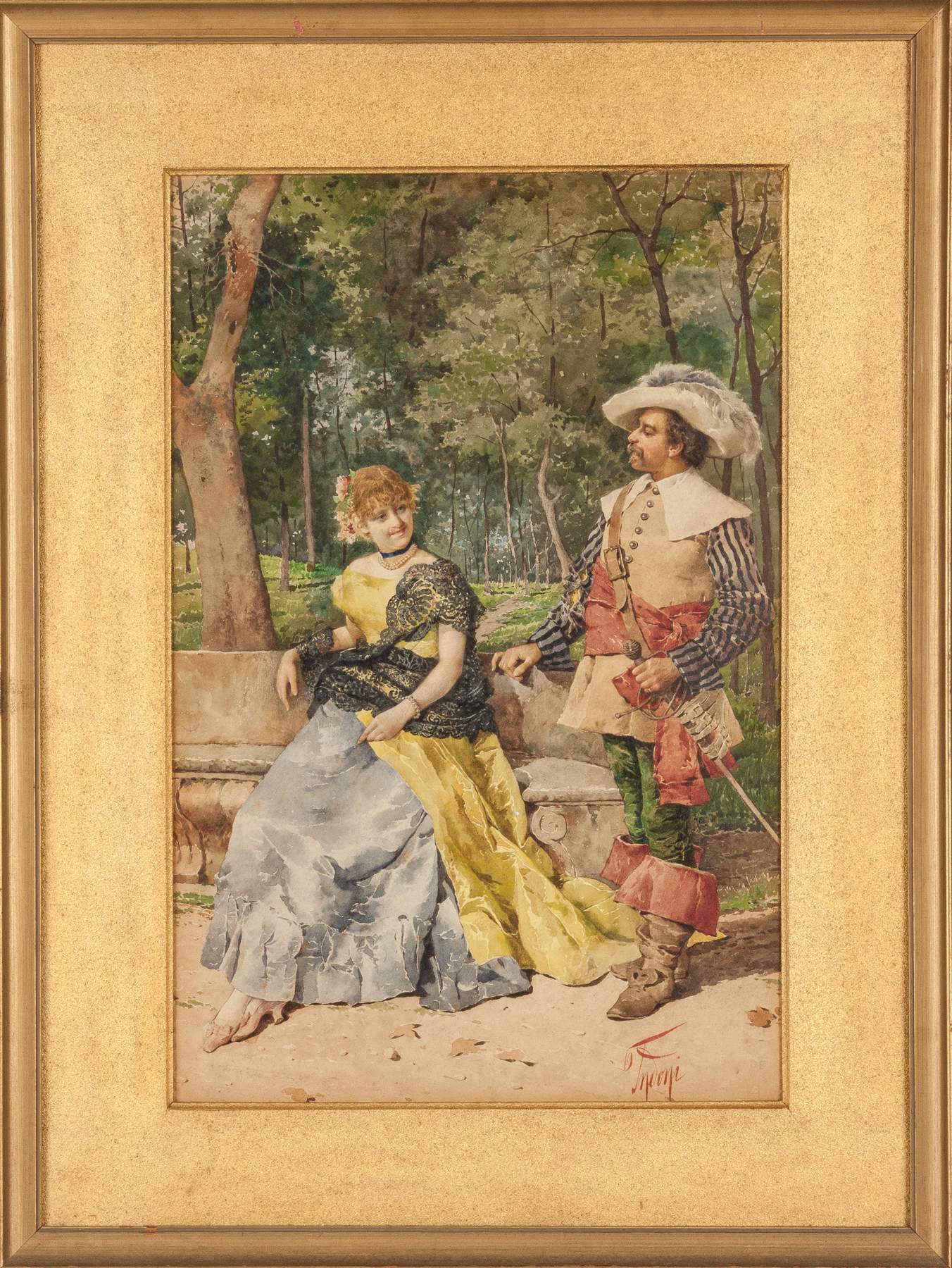 Filippo Indoni (Italian,1842-1908) Two Watercolors | Cottone Auctions