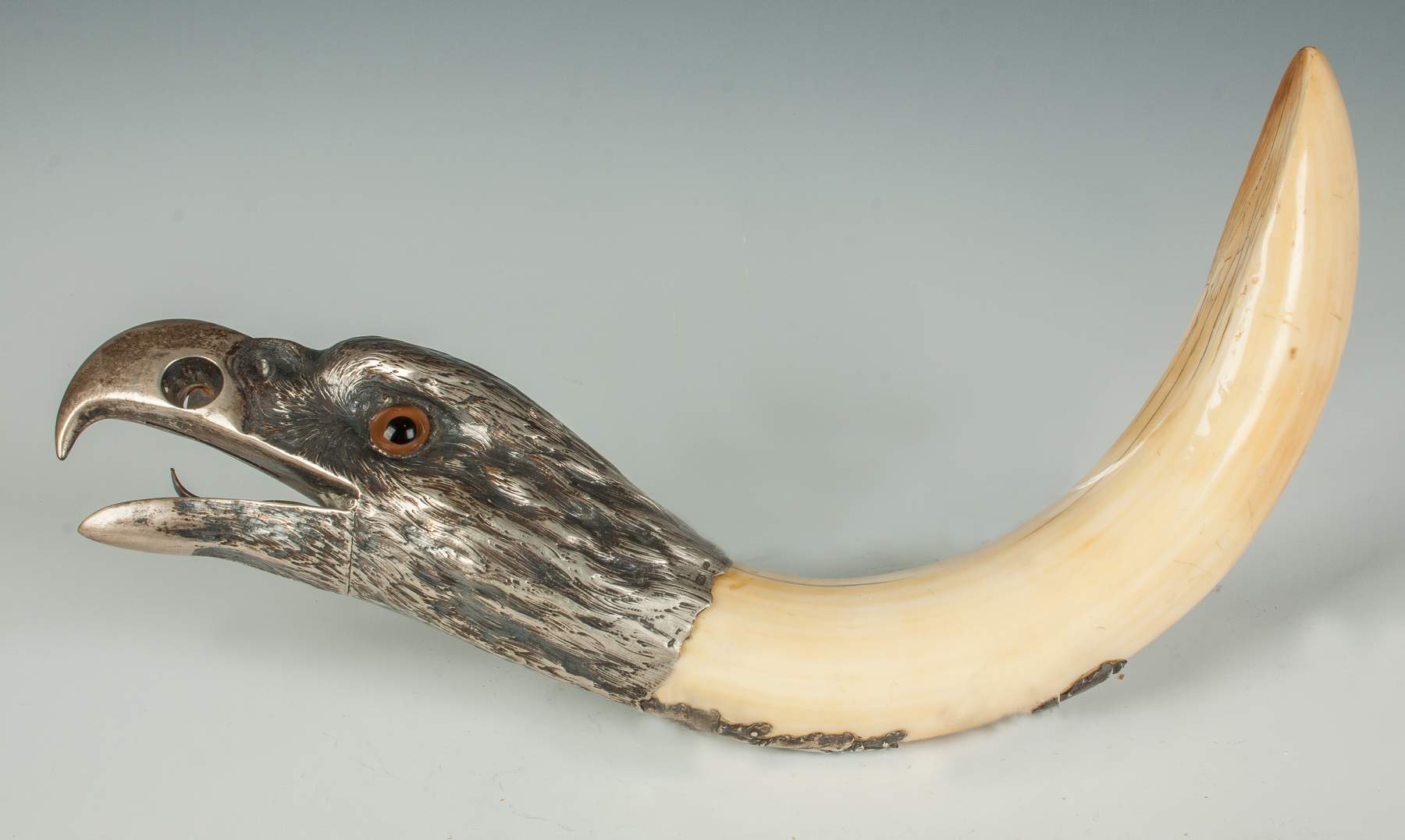 Bone & Silver Bird Head Cigar Cutter | Cottone Auctions