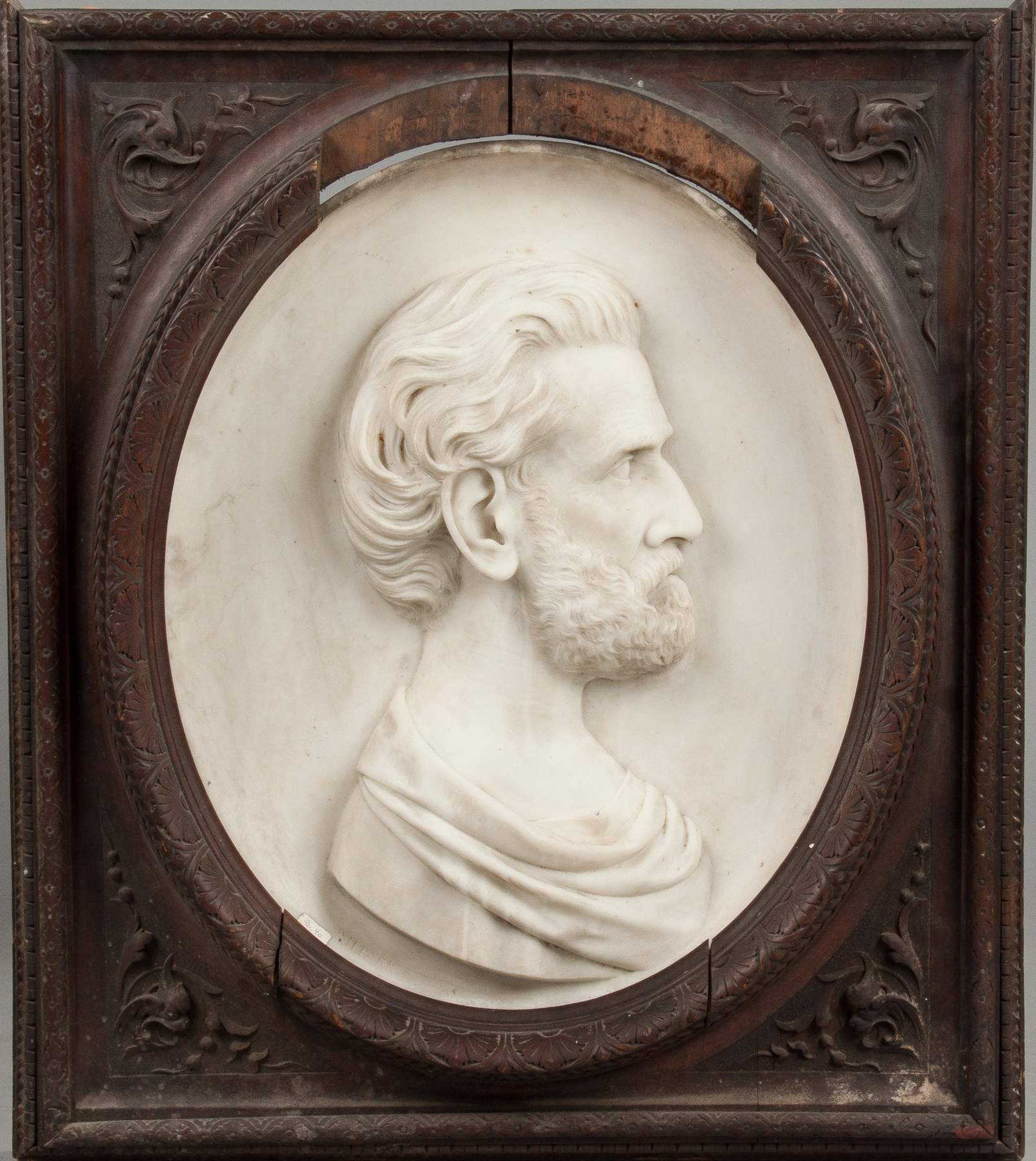 Richard Park (American, 1832-1902) Carved Marble Plaque | Cottone Auctions