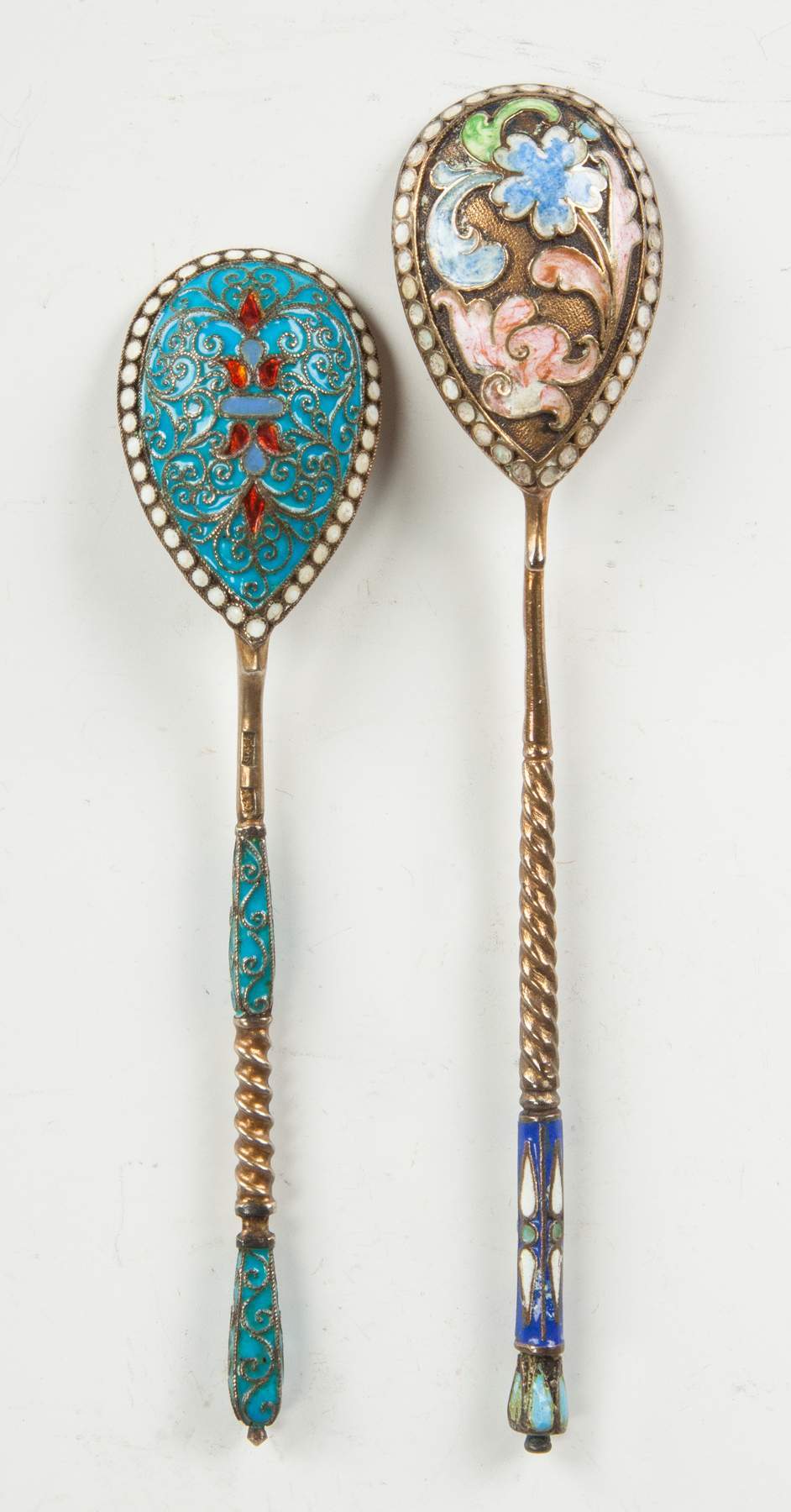 Two Enameled Russian Spoons | Cottone Auctions