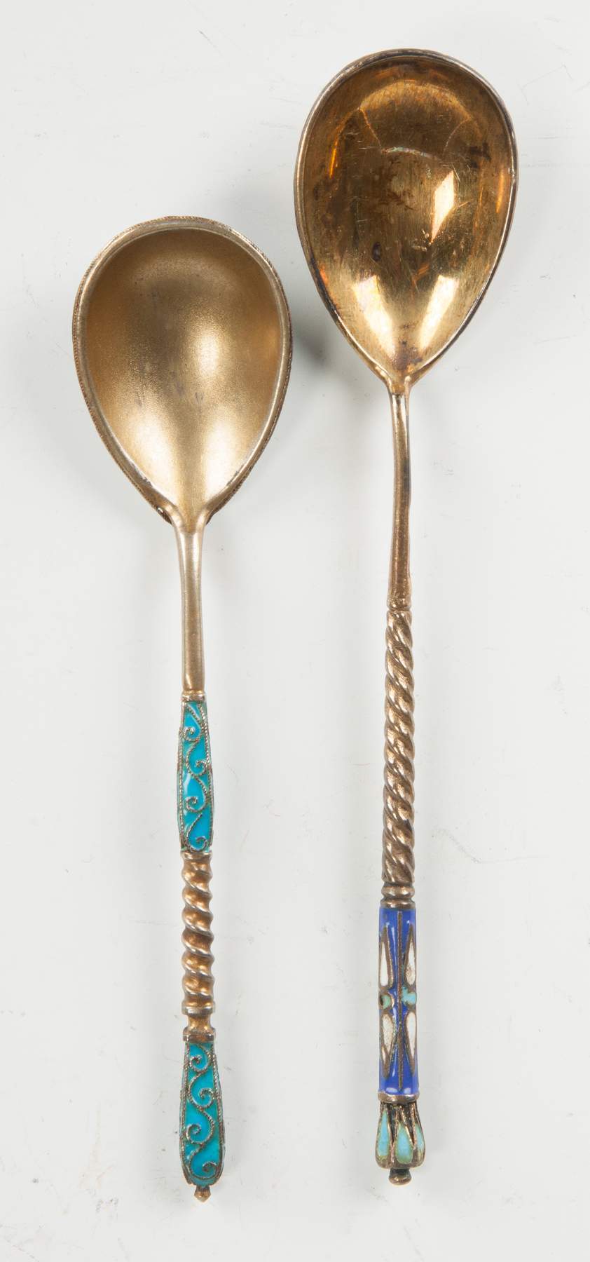 Two Enameled Russian Spoons | Cottone Auctions