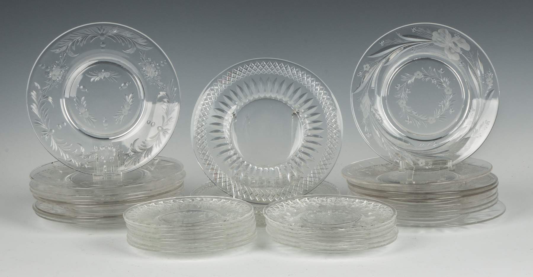 Cut & Engraved Glass Plates | Cottone Auctions