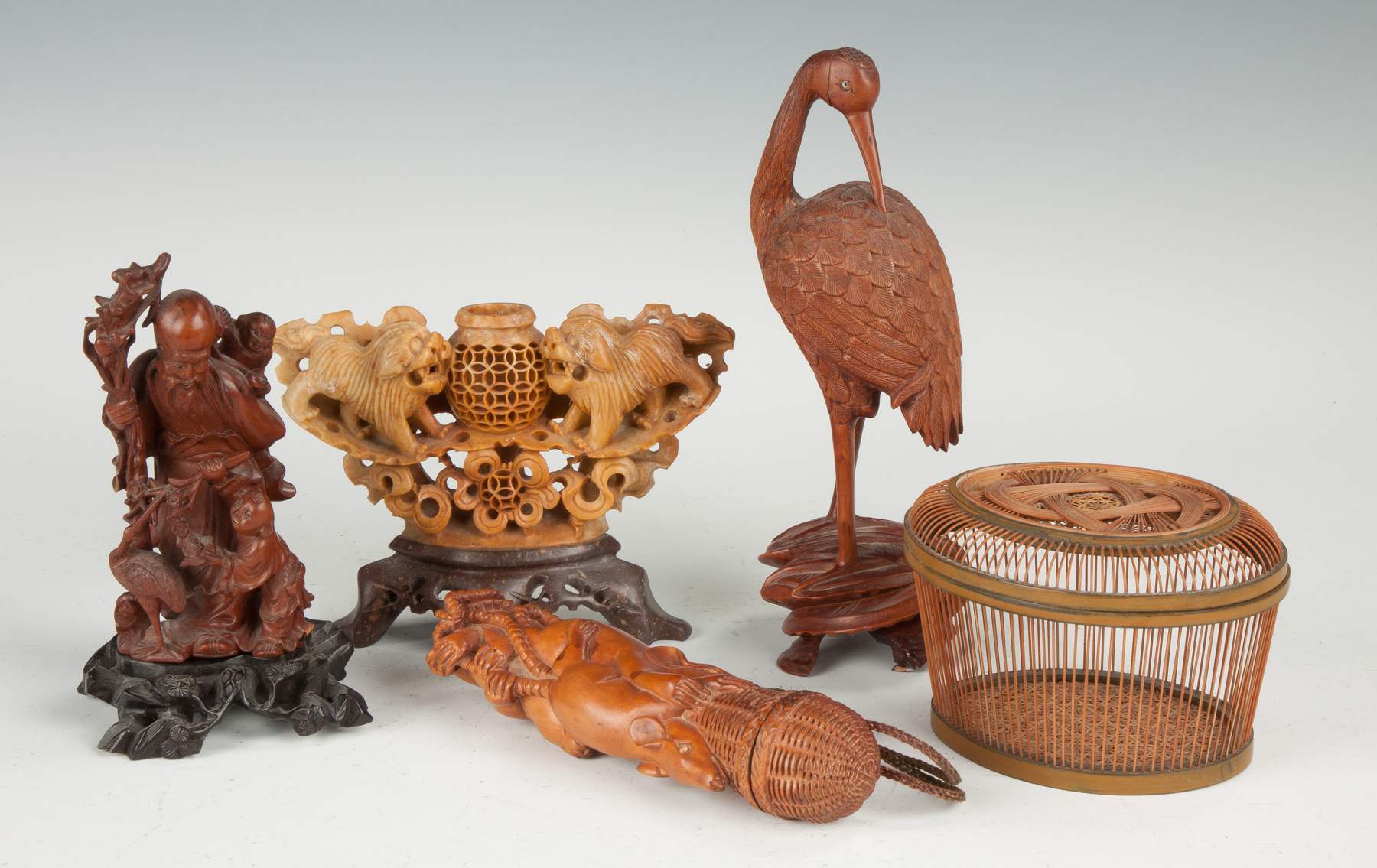 Group of Five Asian Objects | Cottone Auctions