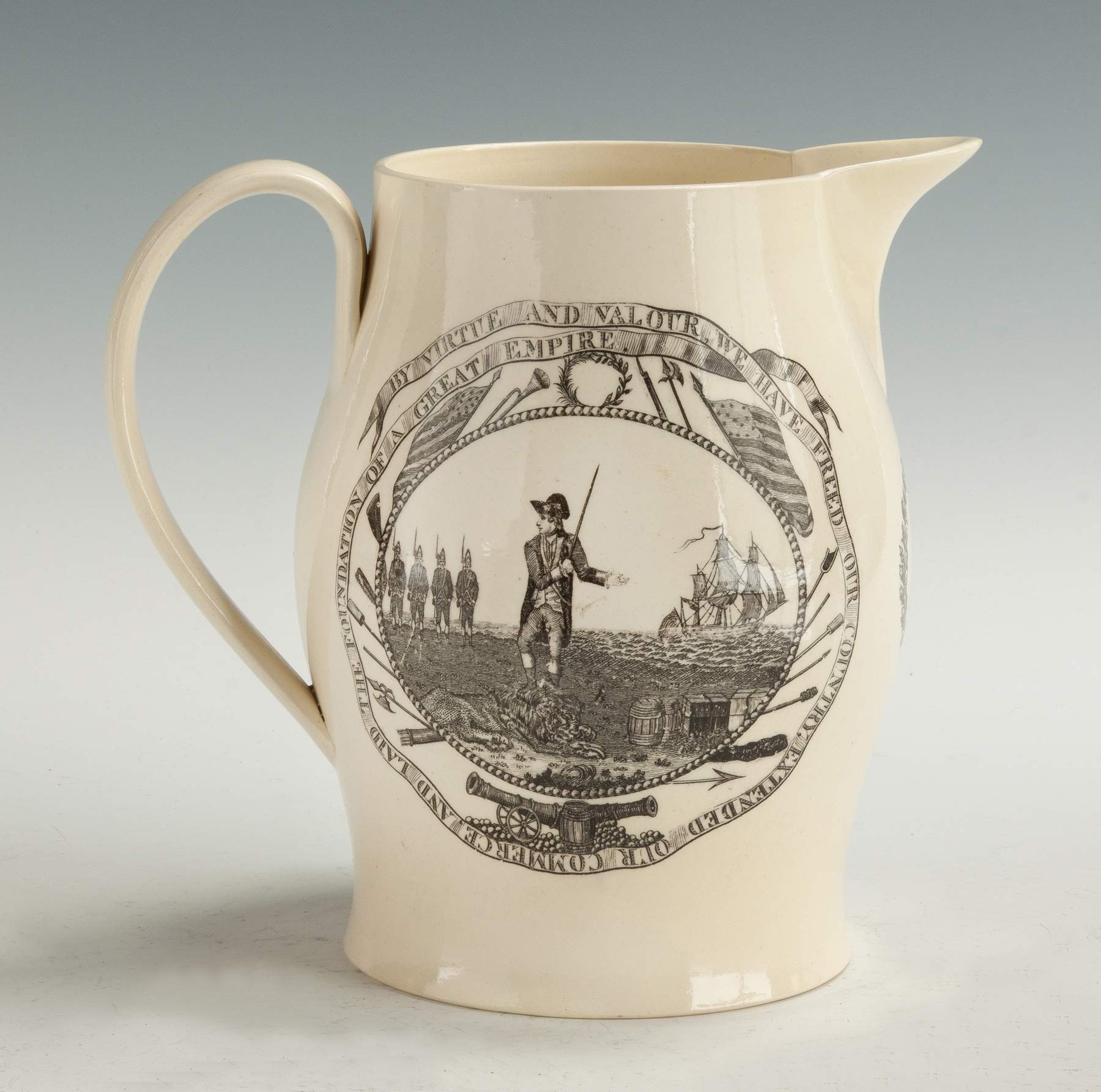 Liverpool Creamware Pitcher "Success to America" with George Washington ...