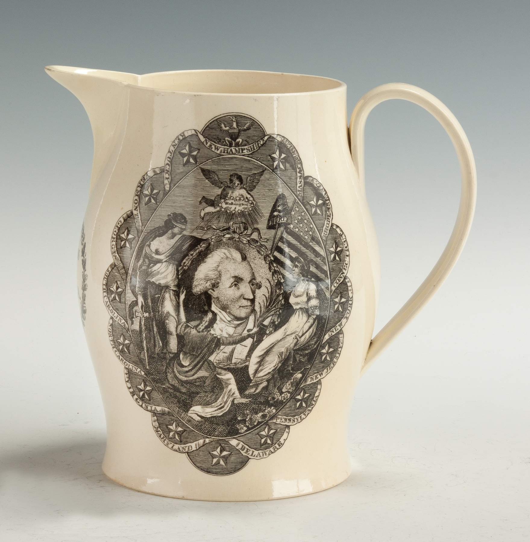 Liverpool Creamware Pitcher "Success to America" with George Washington ...