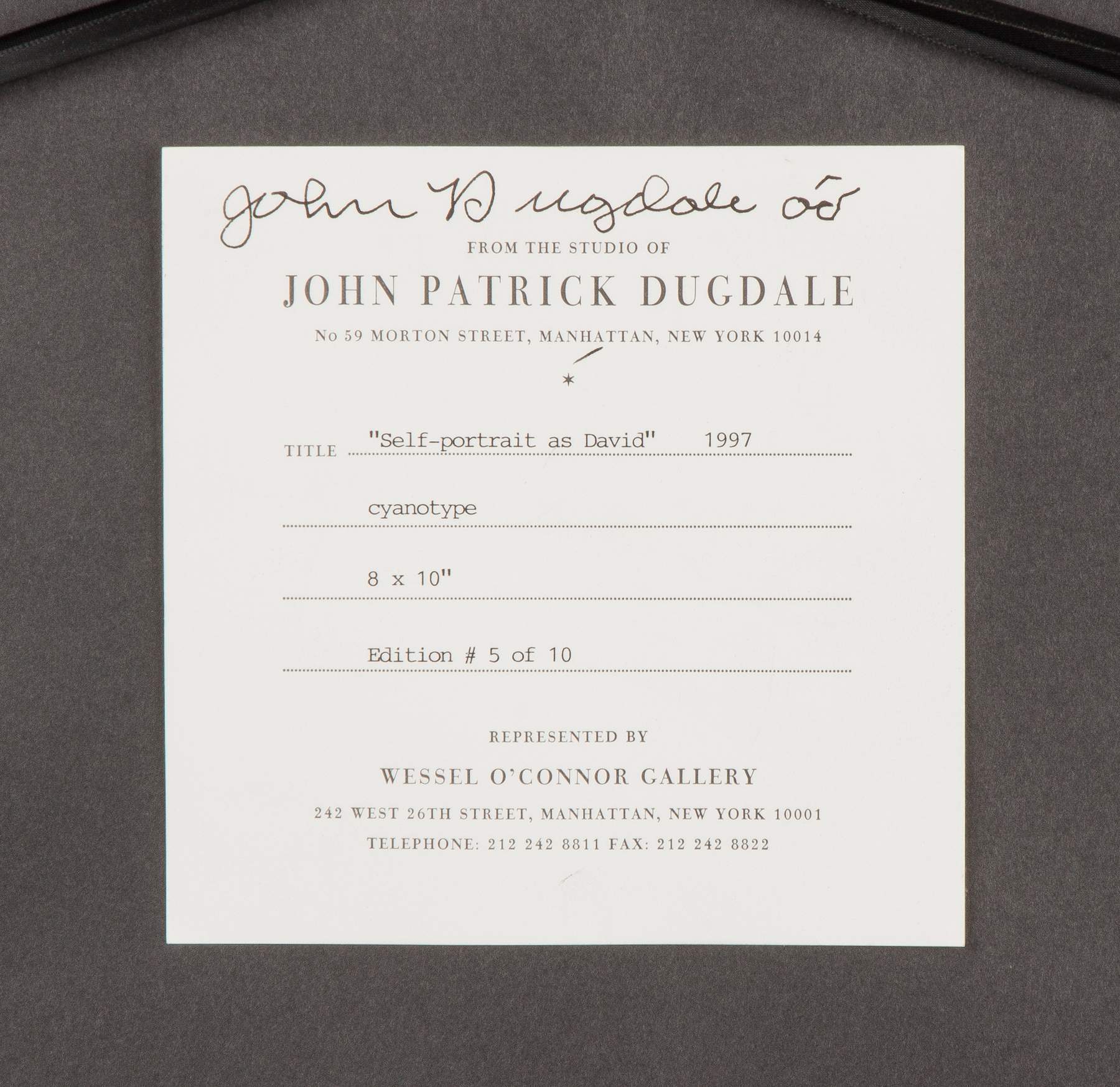 John Patrick Dugdale (American, born 1960) "Self-Portrait as David ...