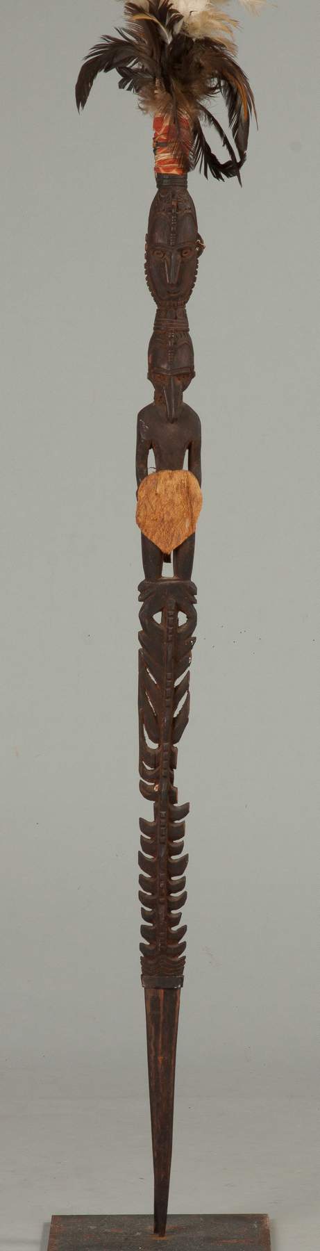 Carved & Feathered African Ceremonial Staff | Cottone Auctions