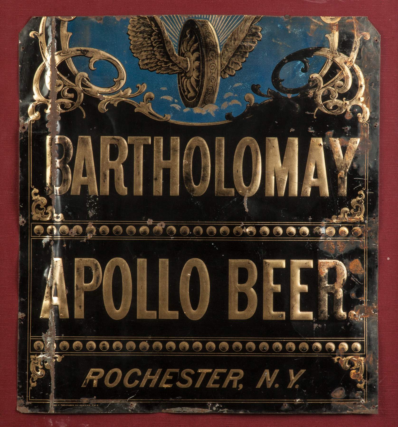 Bartholomay Apollo Beer, Rochester, NY, Painted & Pressed Tin ...