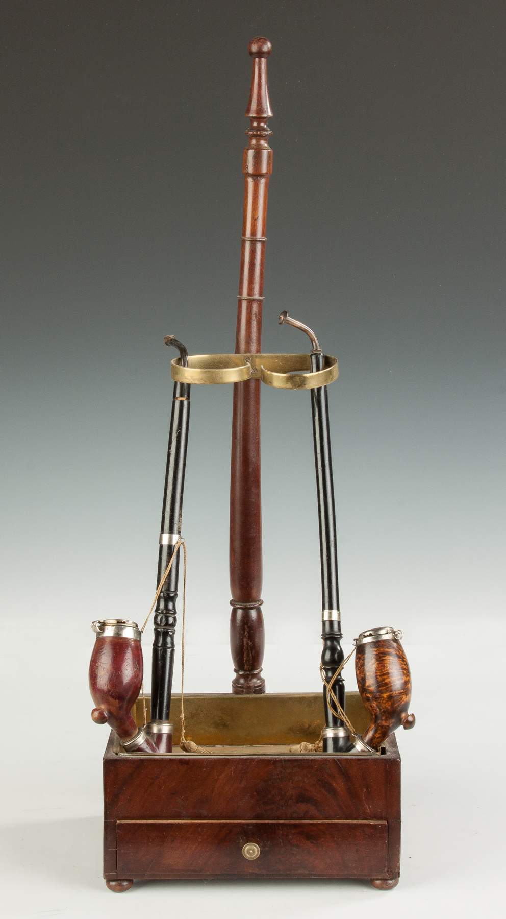 English Pipe Stand with Drawer | Cottone Auctions