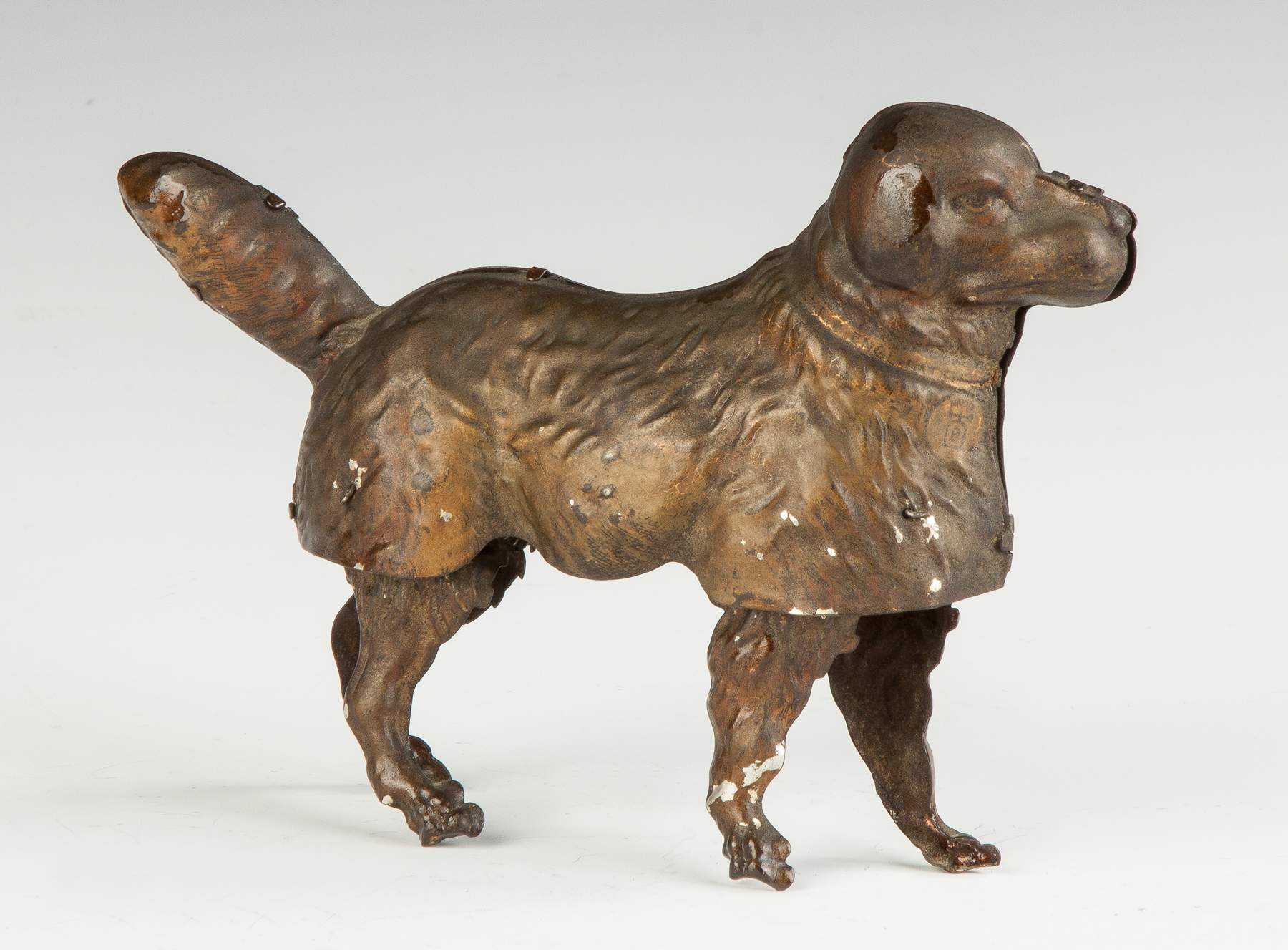 German Painted Tin Clockwork Dog | Cottone Auctions