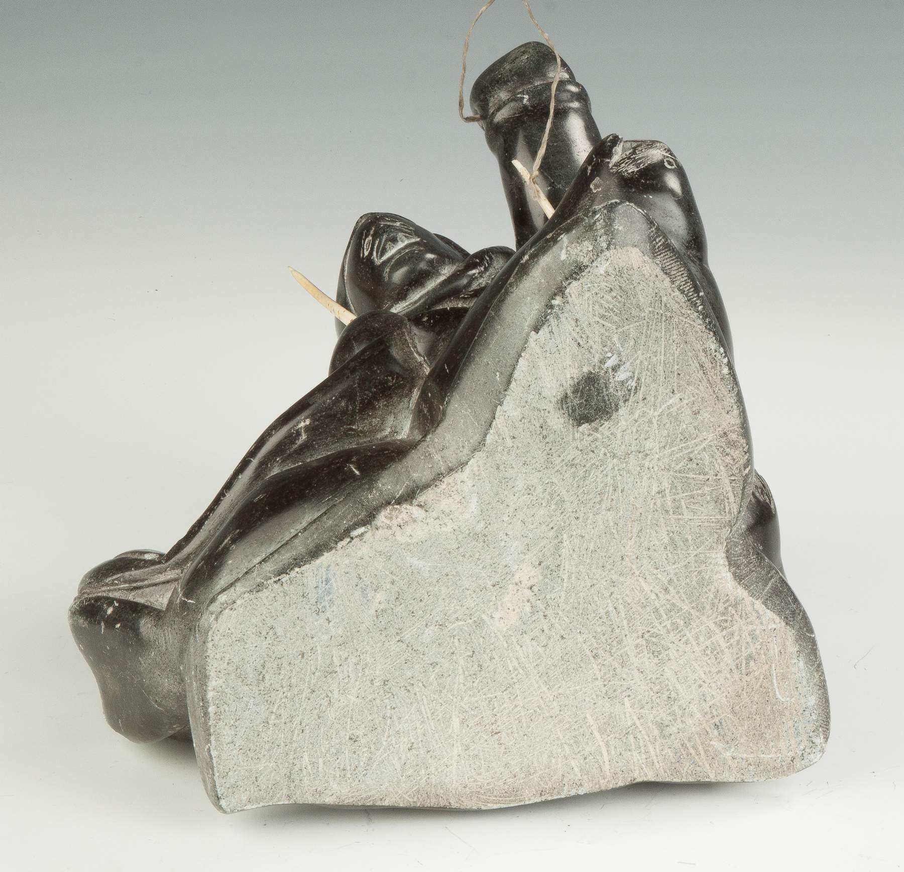 Inuit Carved Soapstone of a Seal Hunter | Cottone Auctions