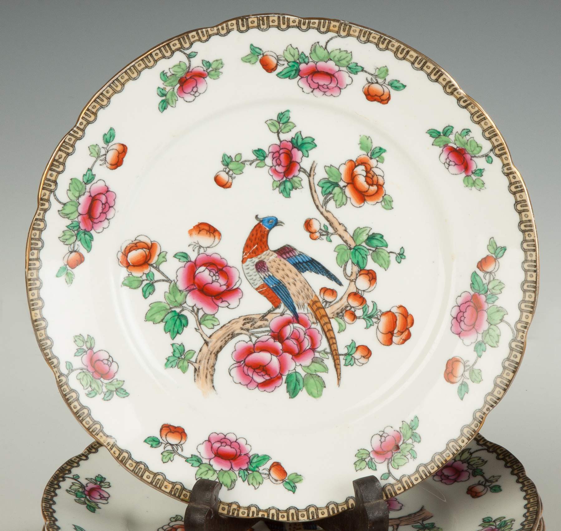 Whieldon Ware Pheasant Pattern Dessert Set | Cottone Auctions