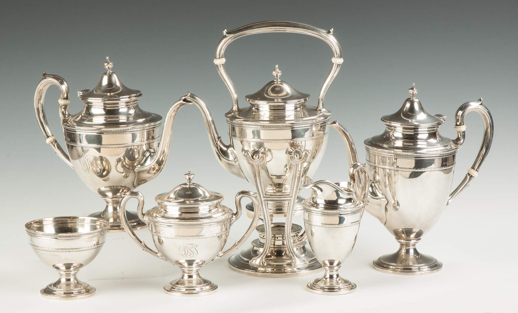 Gorham 6-Piece Sterling Silver Coffee & Tea Set - Edgeworth Pattern ...