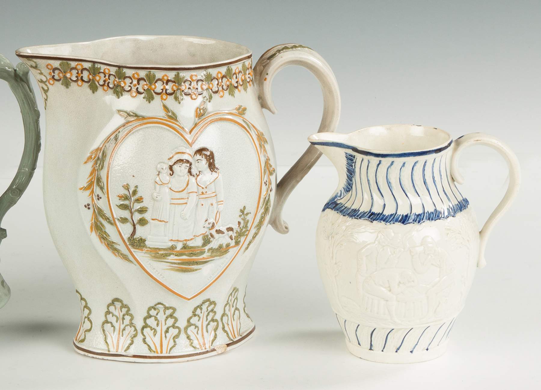 Two Pearlware Pitchers | Cottone Auctions