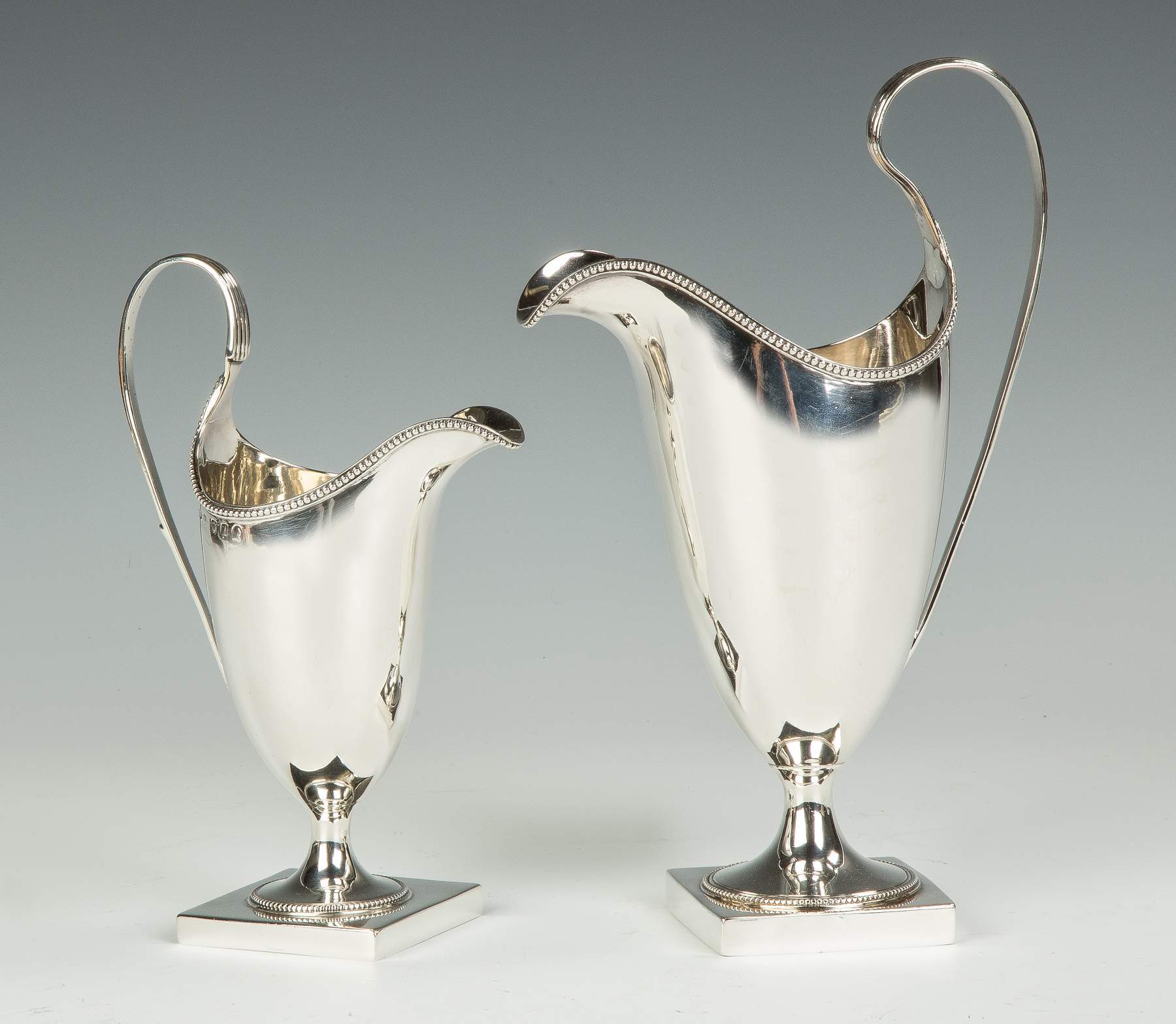 Two Hester Bateman Sterling Silver Creamers | Cottone Auctions