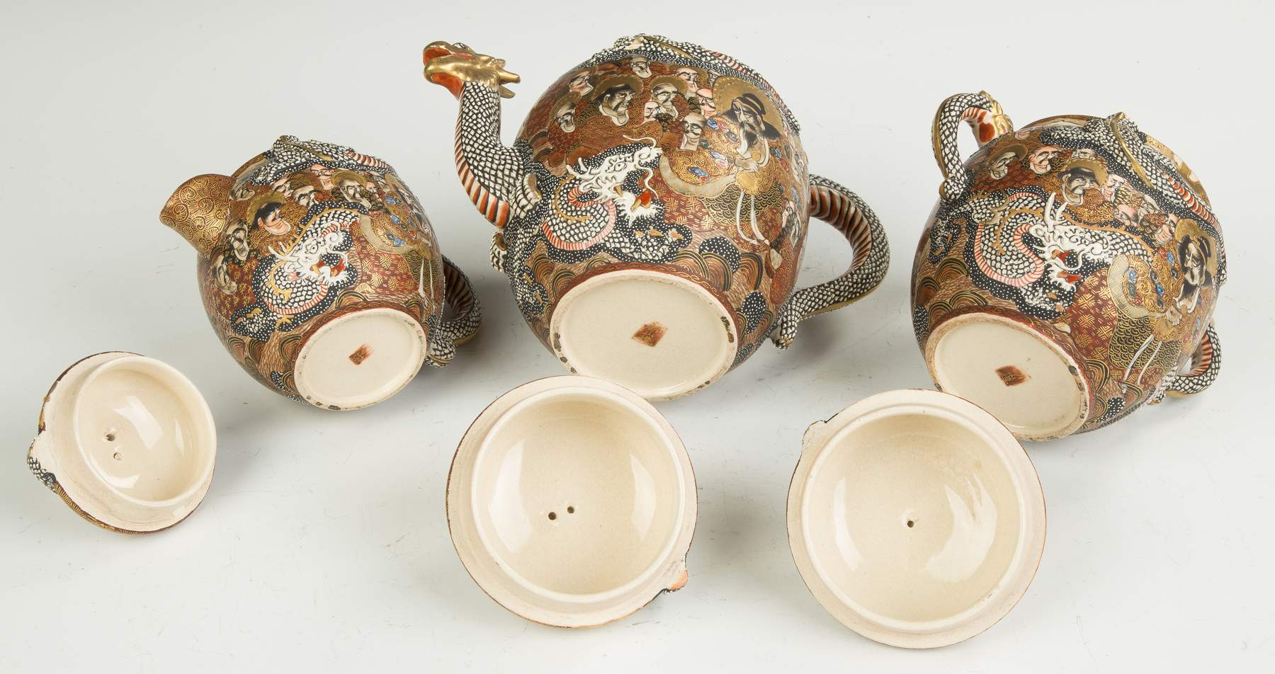 Japanese Satsuma Three Piece Tea Set | Cottone Auctions