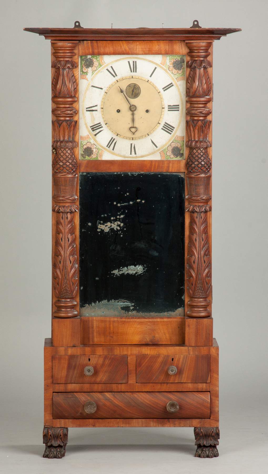 Carved Abner Jones Shelf Clock, Bloomfield, NY | Cottone Auctions