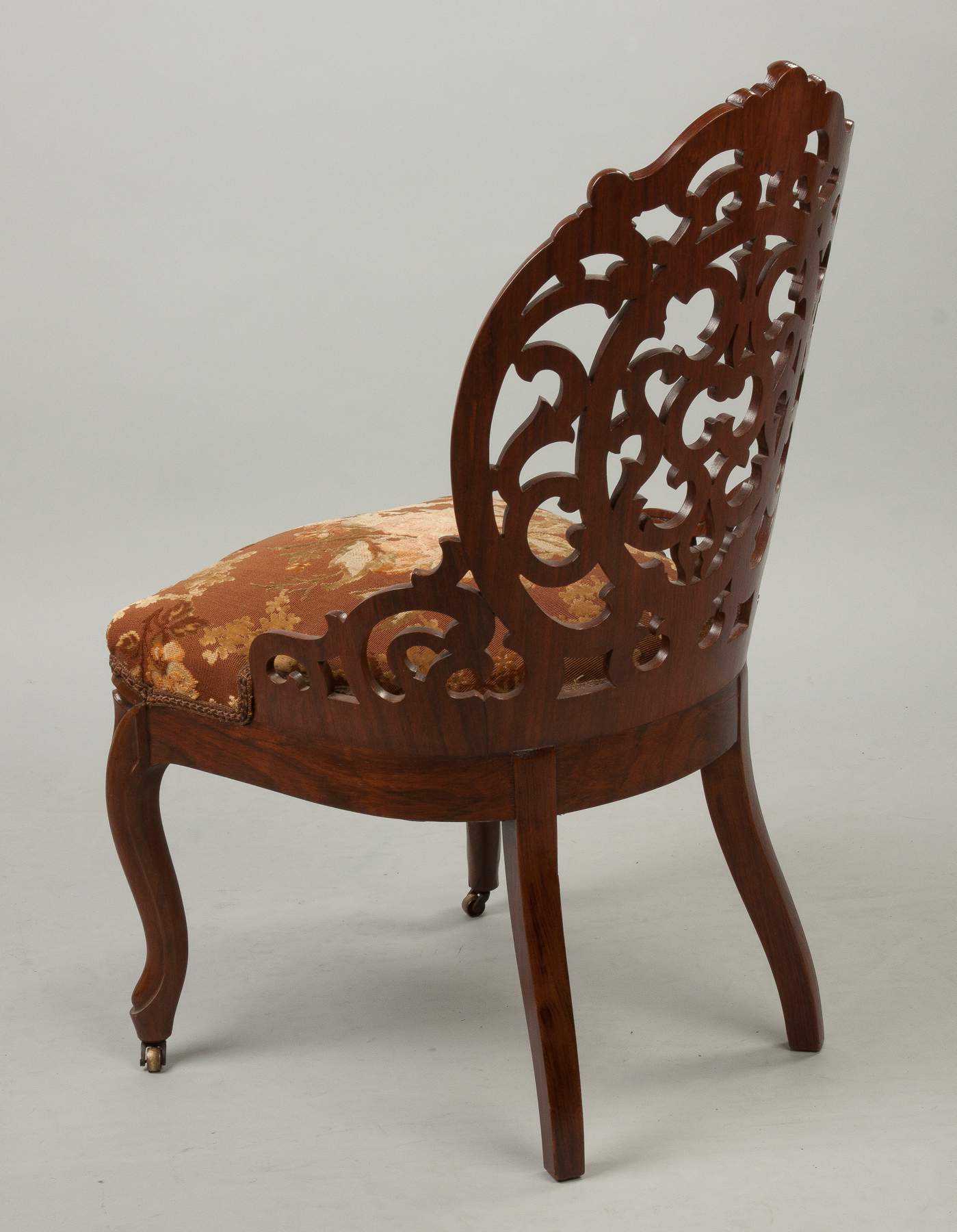 Victorian Laminated Rosewood and Pierced Carved Side Chair | Cottone ...