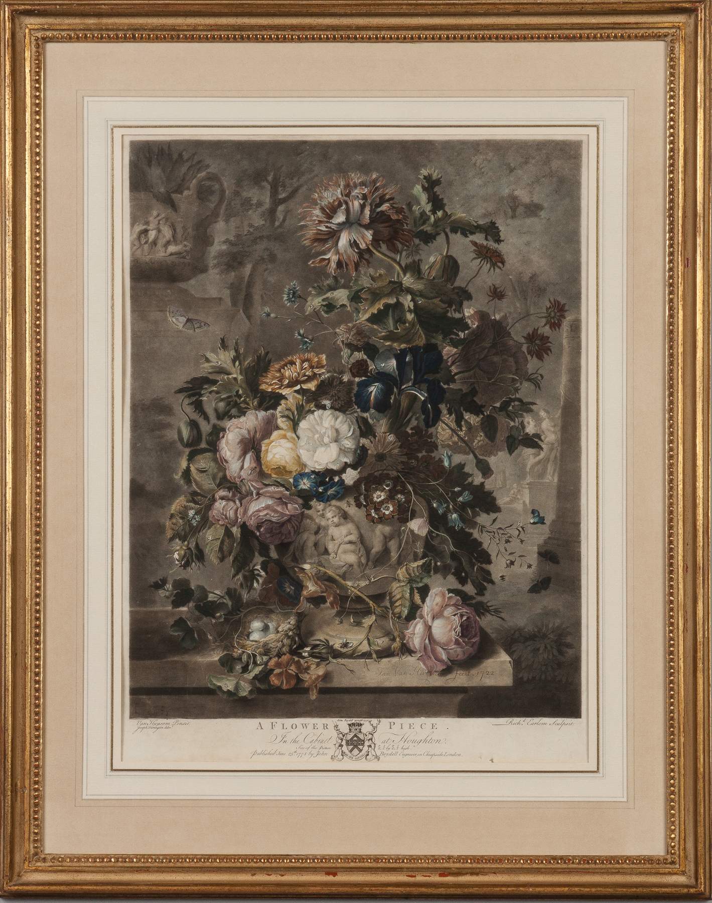 "A Flower Piece" and "A Fruit Piece", Two Engravings by Richard Earlom, After Jan Van Huysum ...