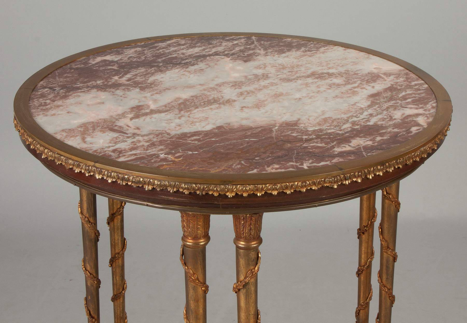 Fine French Gilt Bronze and Mahogany Marble Top Center Table | Cottone ...