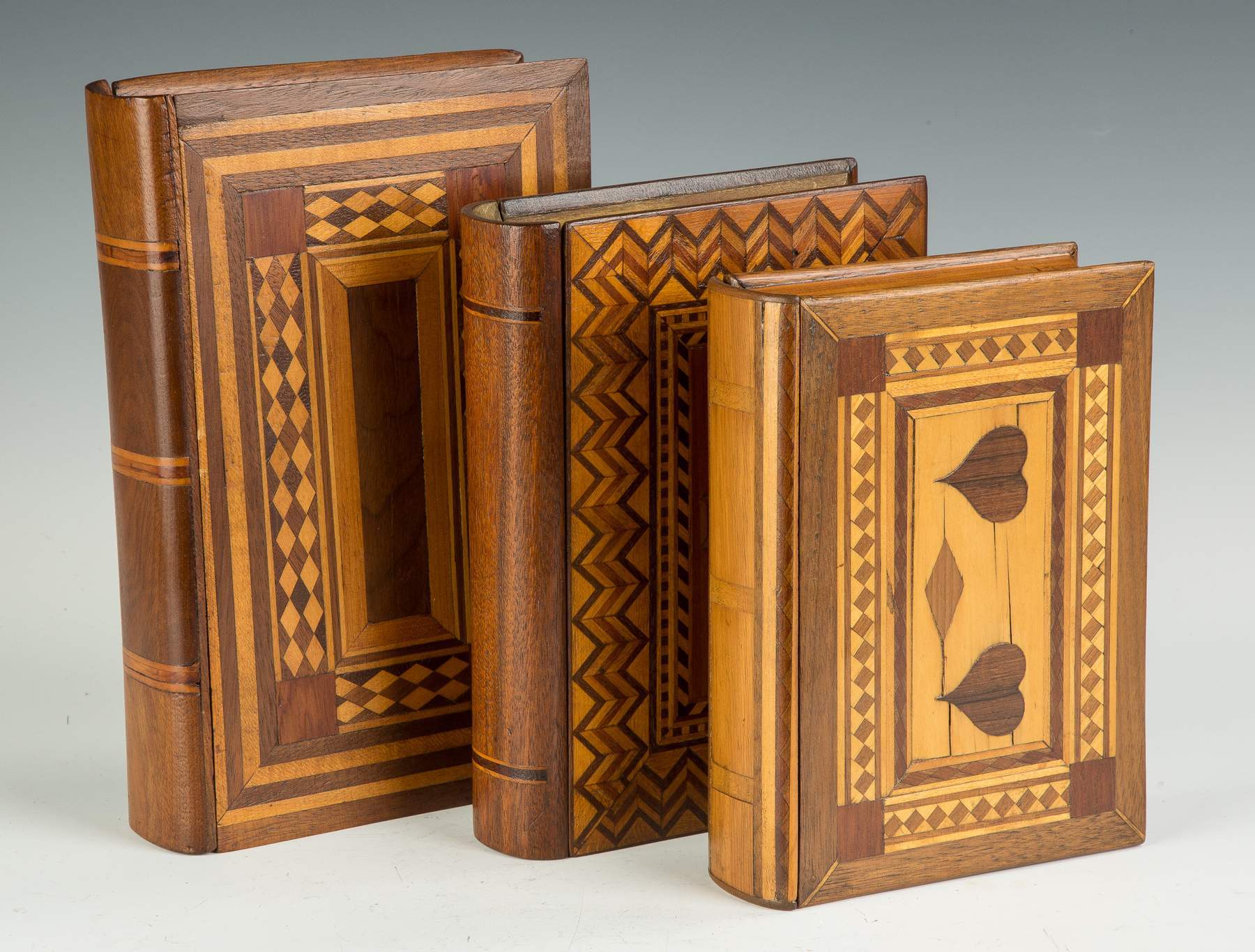 Inlaid Walnut Book Boxes | Cottone Auctions