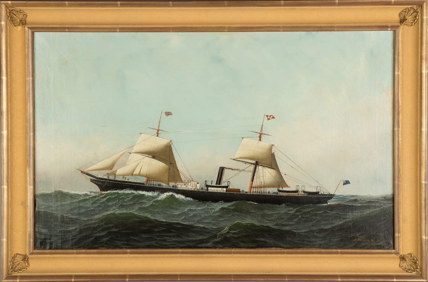 Antonio Jacobsen (American/Danish, 1850-1921) "Steamship Bengal ...