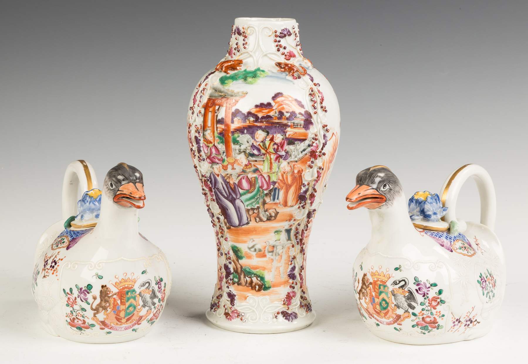 Samson Ware Hand Painted Porcelain Sauce Tureens | Cottone Auctions