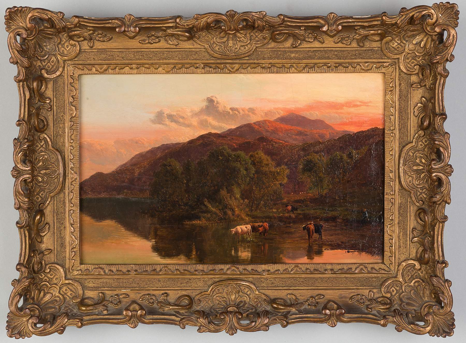 Attr. To Sidney Richard Percy (English, 1821-1886) "Sunset in the ...