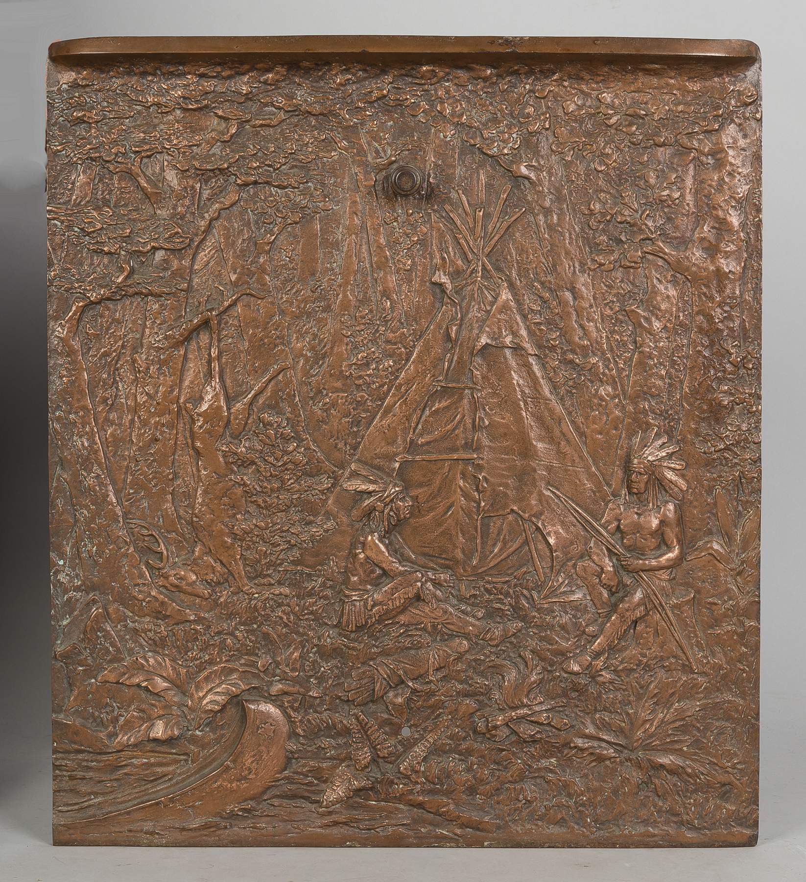 Cast Iron Relief Fireplace Cover | Cottone Auctions