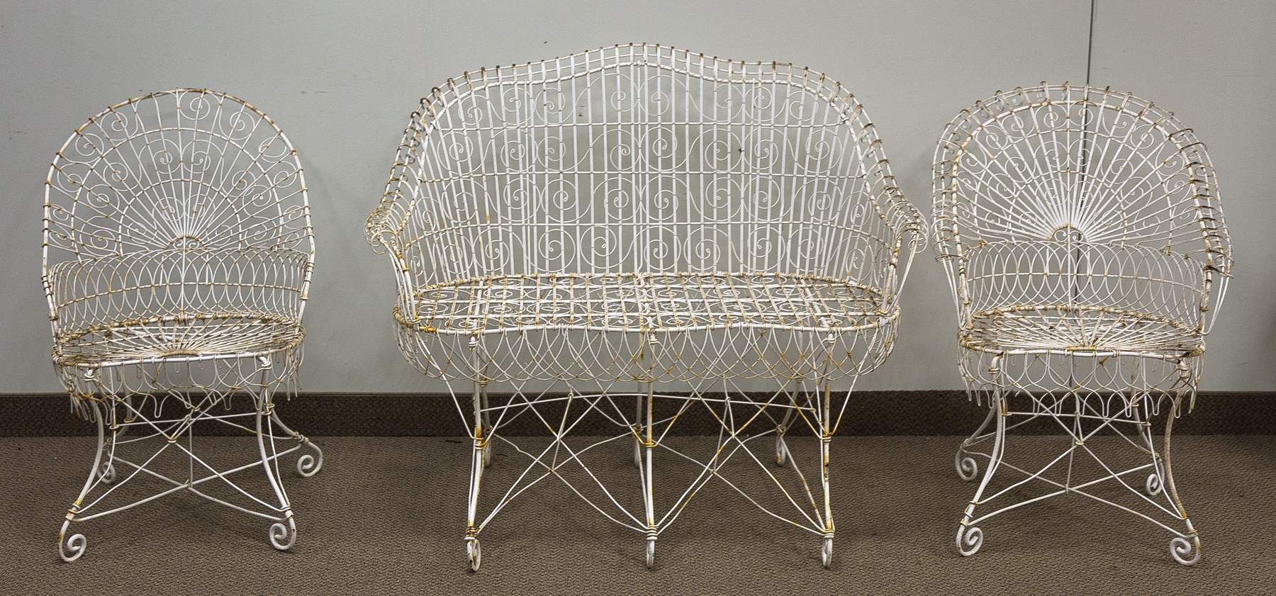 Victorian Wire Settee and Two Chairs | Cottone Auctions