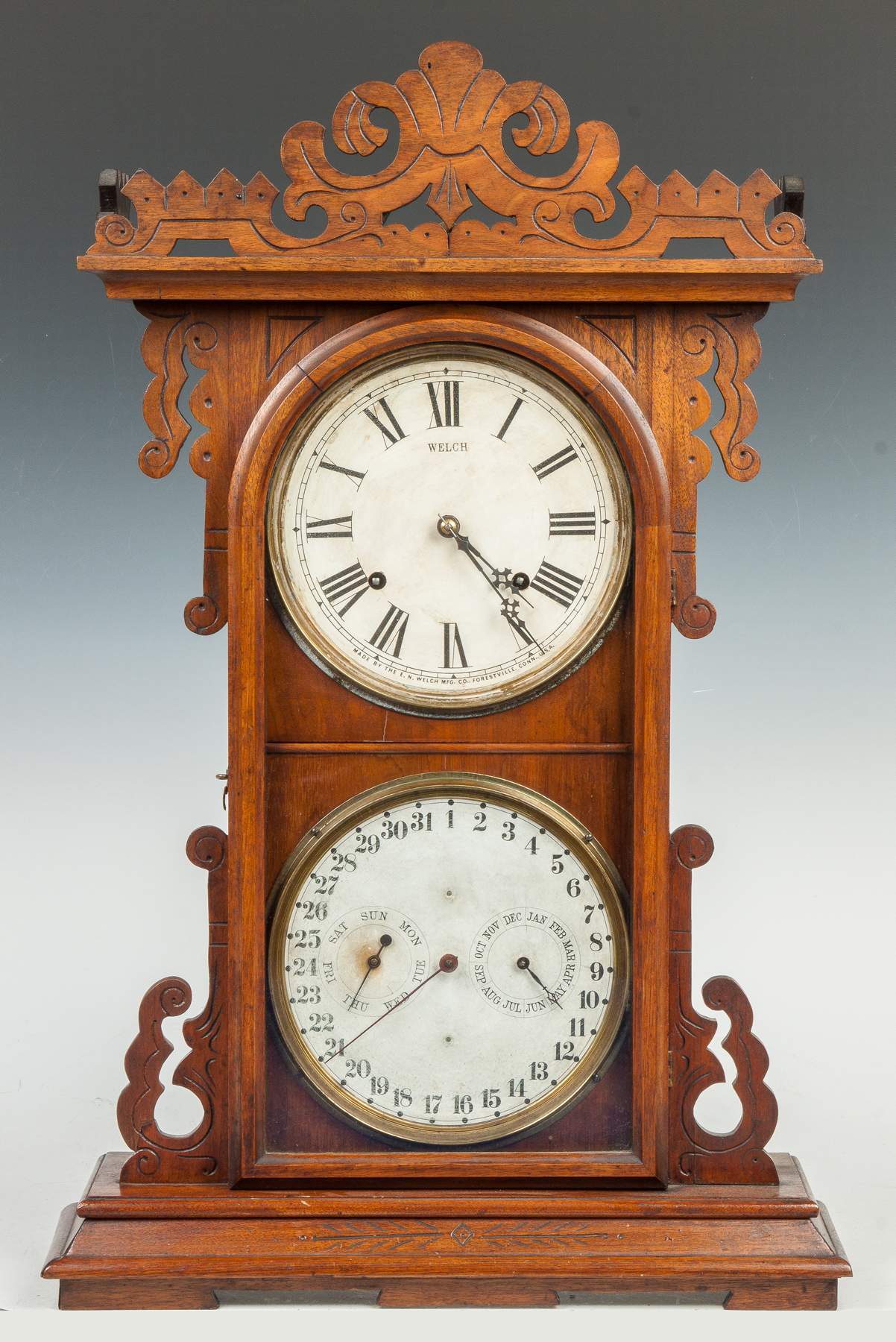 E. N. Welch "Arditi" Gales New Perpetual Calendar Shelf Clock | Cottone ...