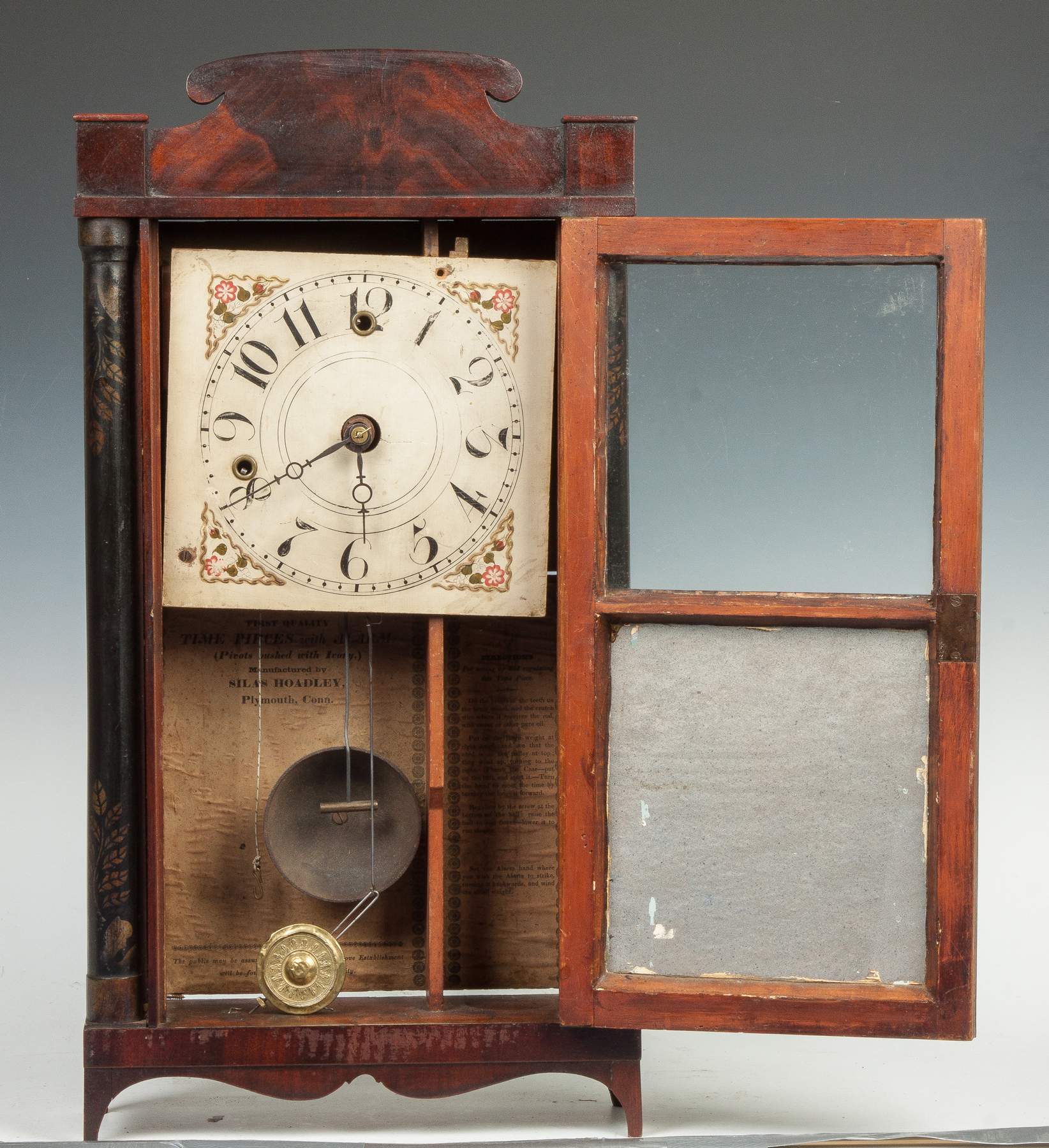 Silas Hoadley Miniature Shelf Clock, Plymouth, CT | Cottone Auctions