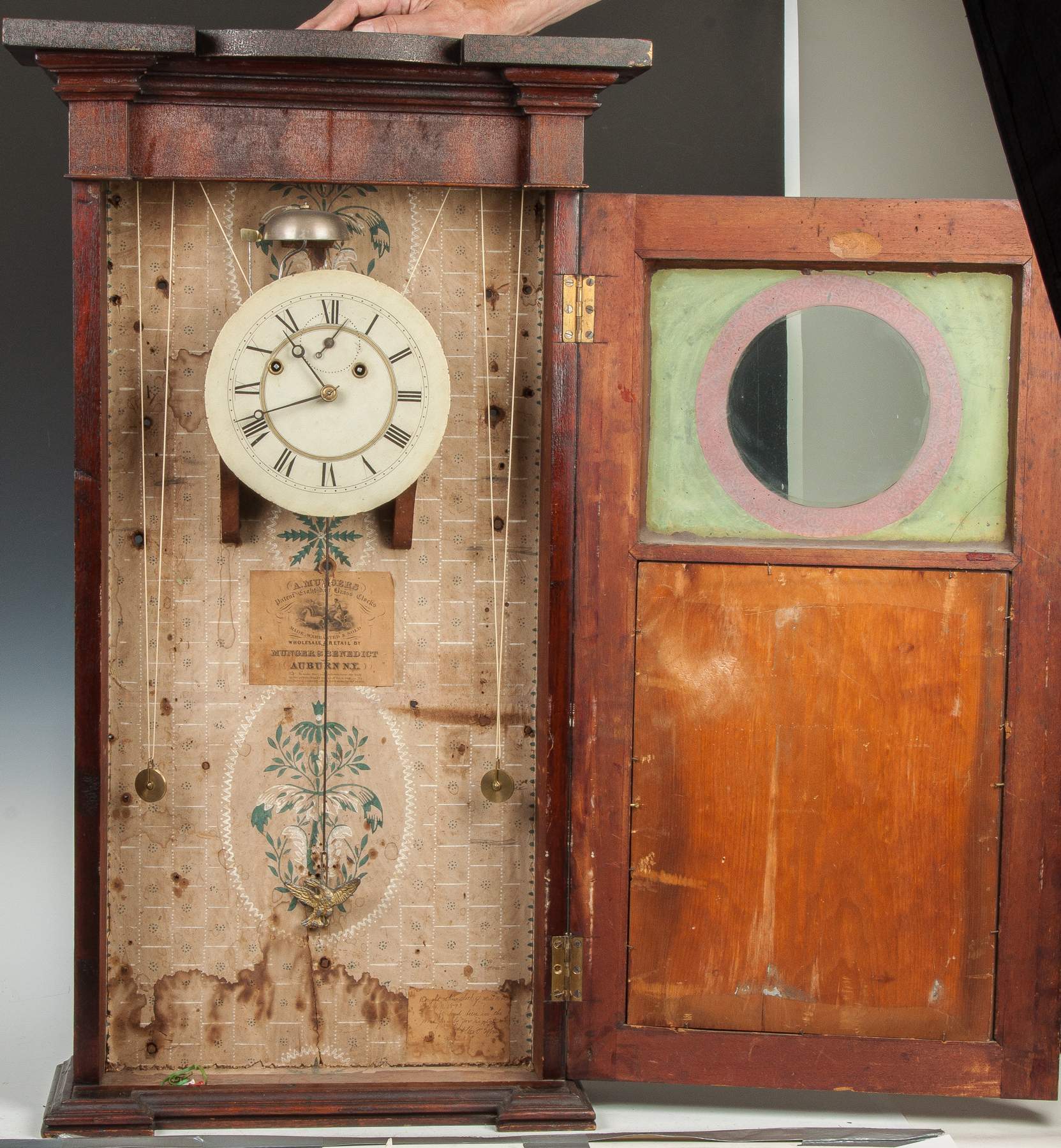 Asa Munger Flat Top Shelf Clock, Auburn, NY | Cottone Auctions