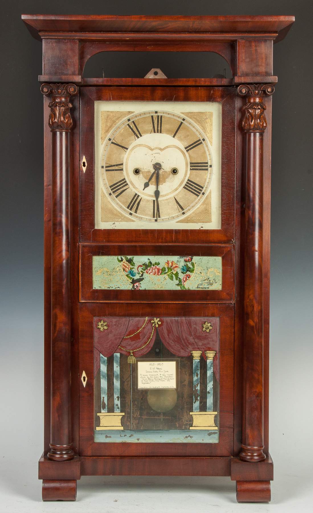 E.W. Adams Shelf Clock Seneca Falls, NY | Cottone Auctions