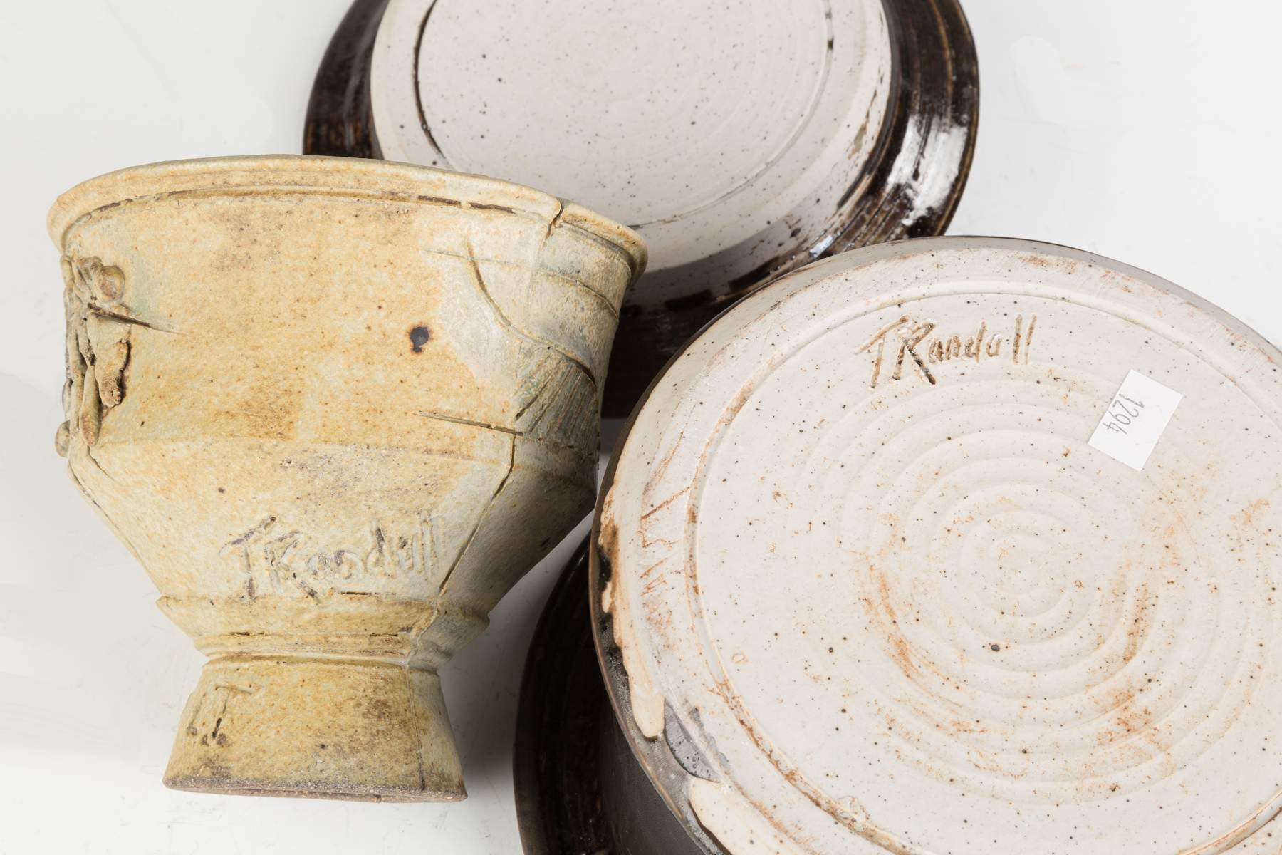 Two Pieces of Ted Randall (Alfred, NY, 1914-1985) Art Pottery | Cottone ...