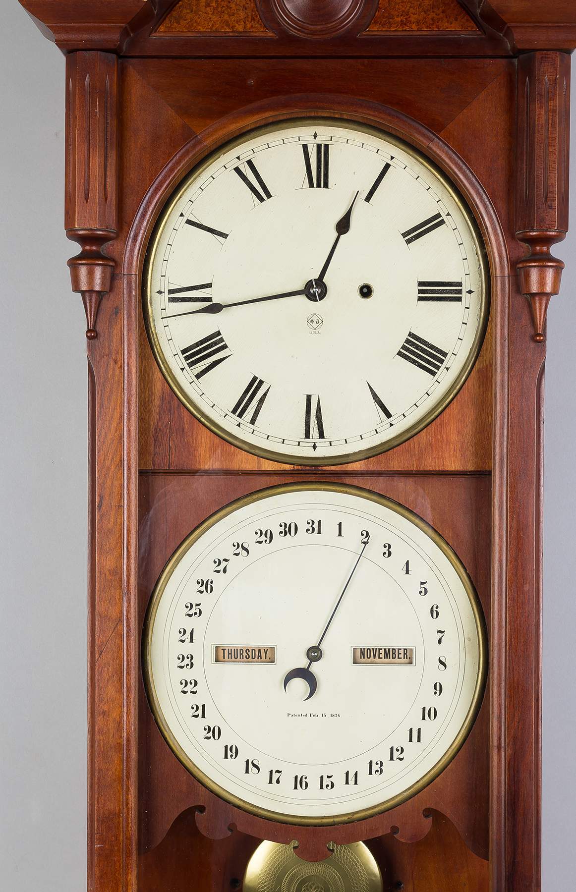 Seth Thomas Double Dial Calendar Clock | Cottone Auctions