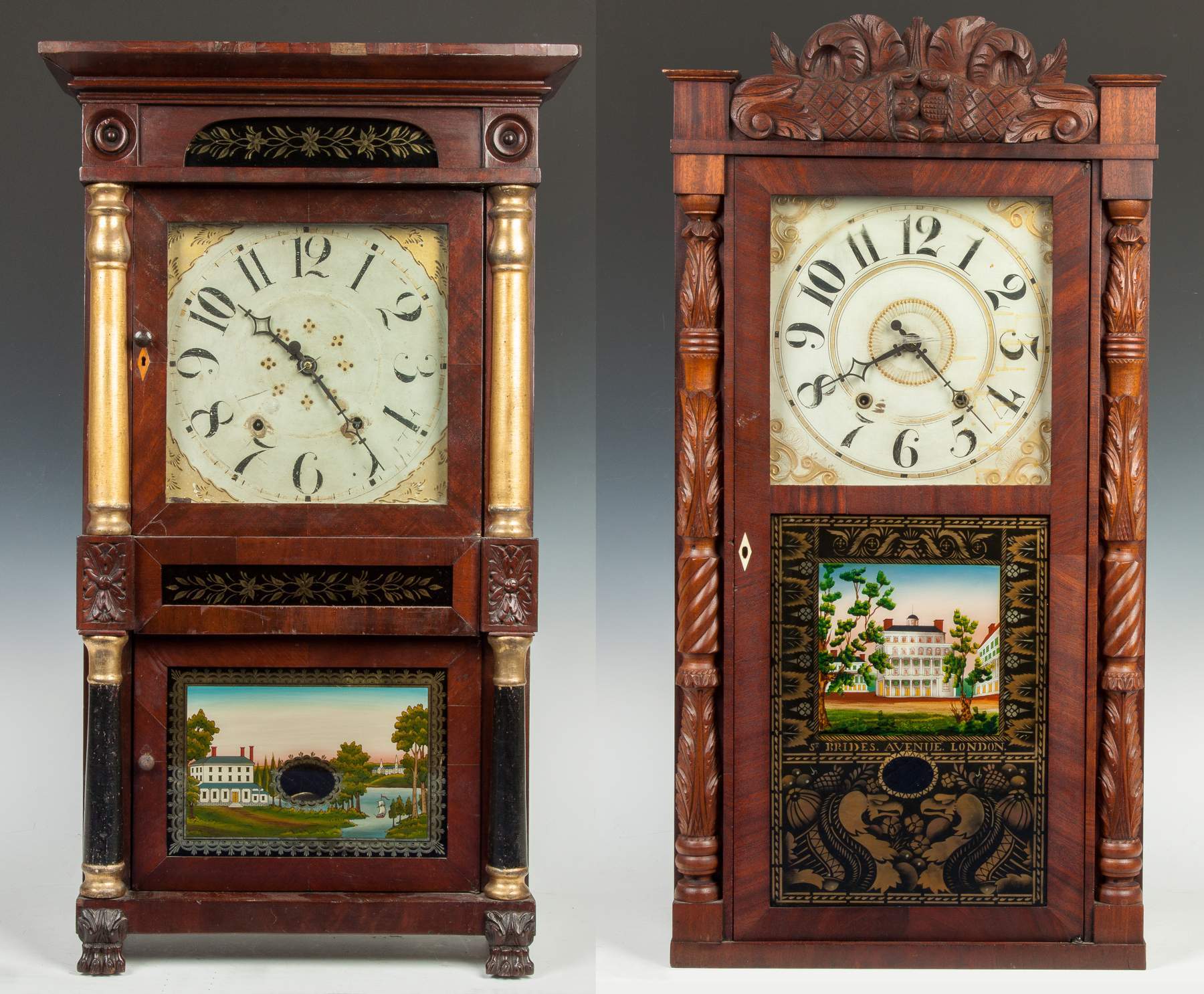 Riley Whiting, Winchester, CT & Jerome Darrow, Bristol, CT Shelf Clocks ...